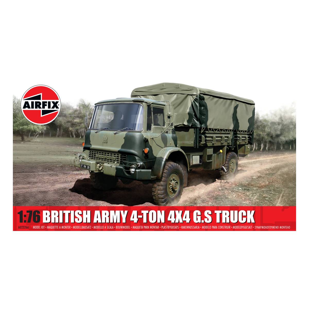 Airfix British Army 4-Ton 4 x 4 G.S. Truck Model Kit 1:76 | Hobbycraft