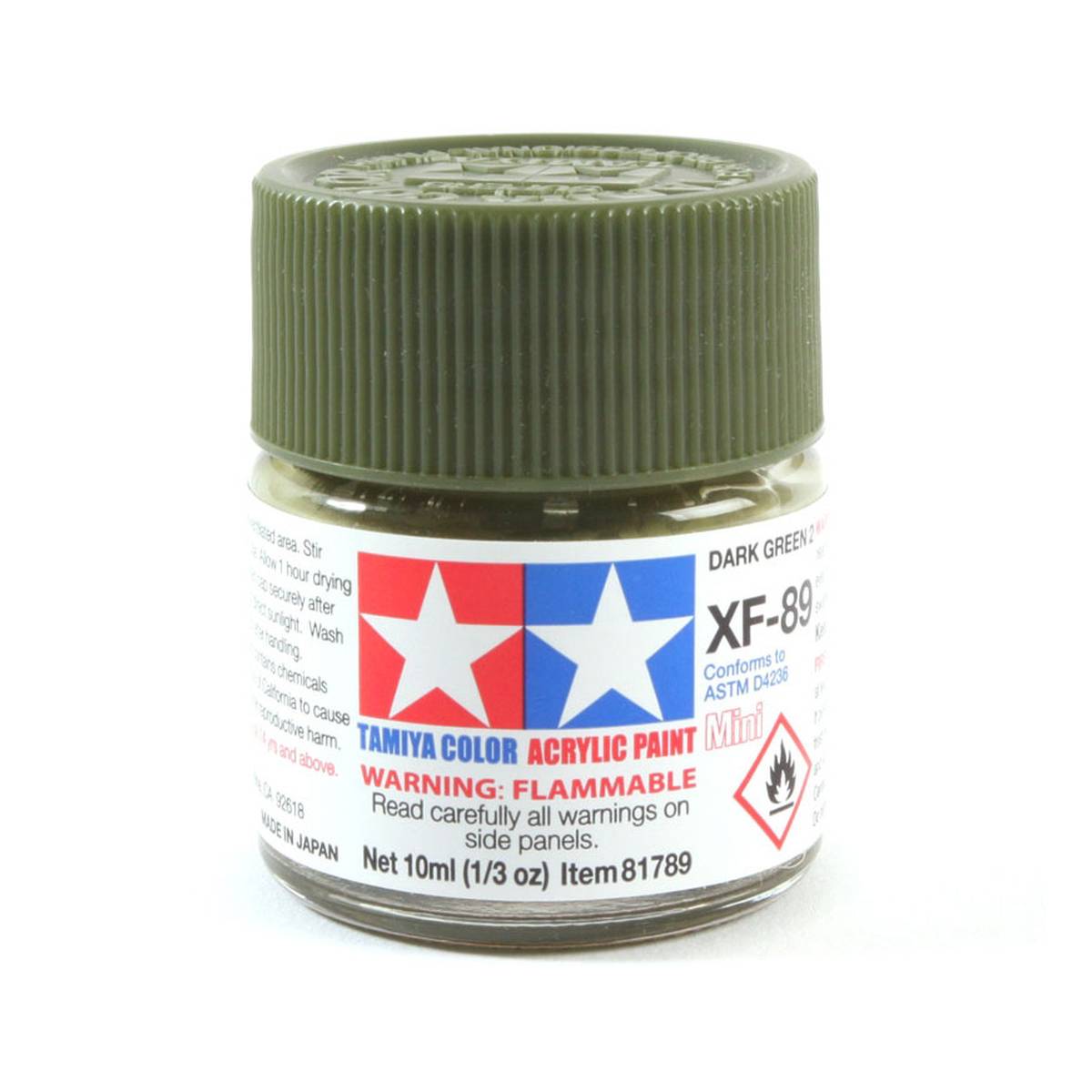 Tamiya Colour Dark Green Acrylic Paint 10ml (XF-89) | Hobbycraft