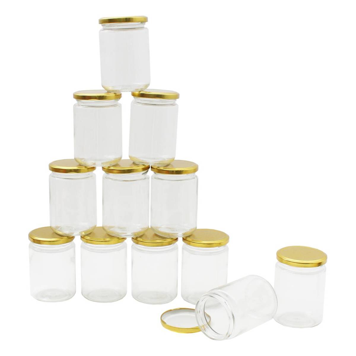 Clear Round Glass Jars 300ml 12 Pack | Hobbycraft