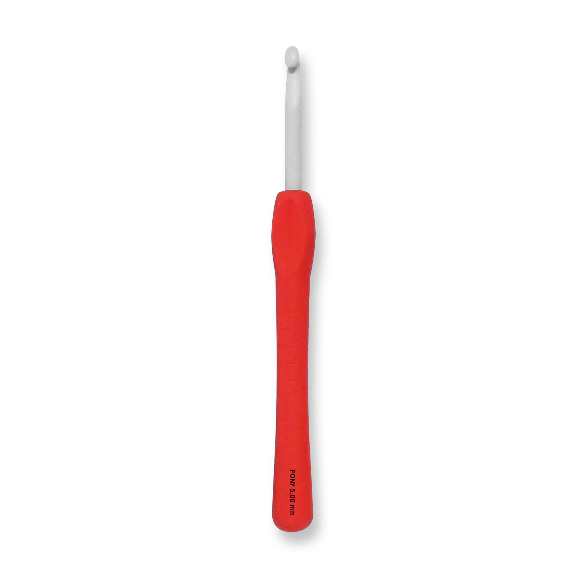 Pony Red Easy Grip Crochet Hook 5mm x 14cm | Hobbycraft