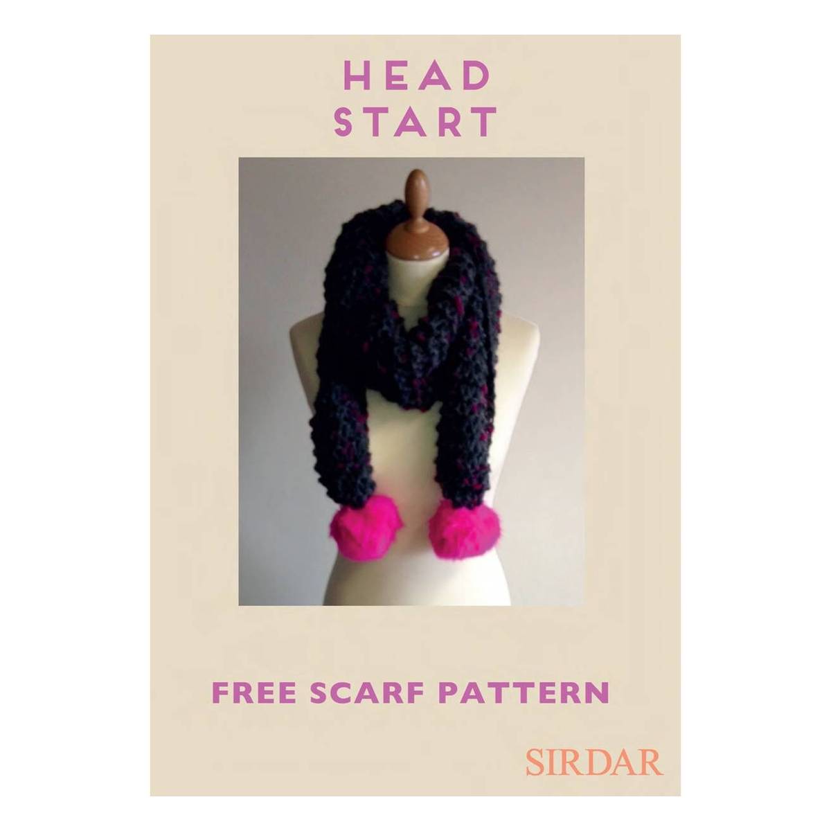 FREE PATTERN Knit a Pom Pom Scarf Pattern | Hobbycraft