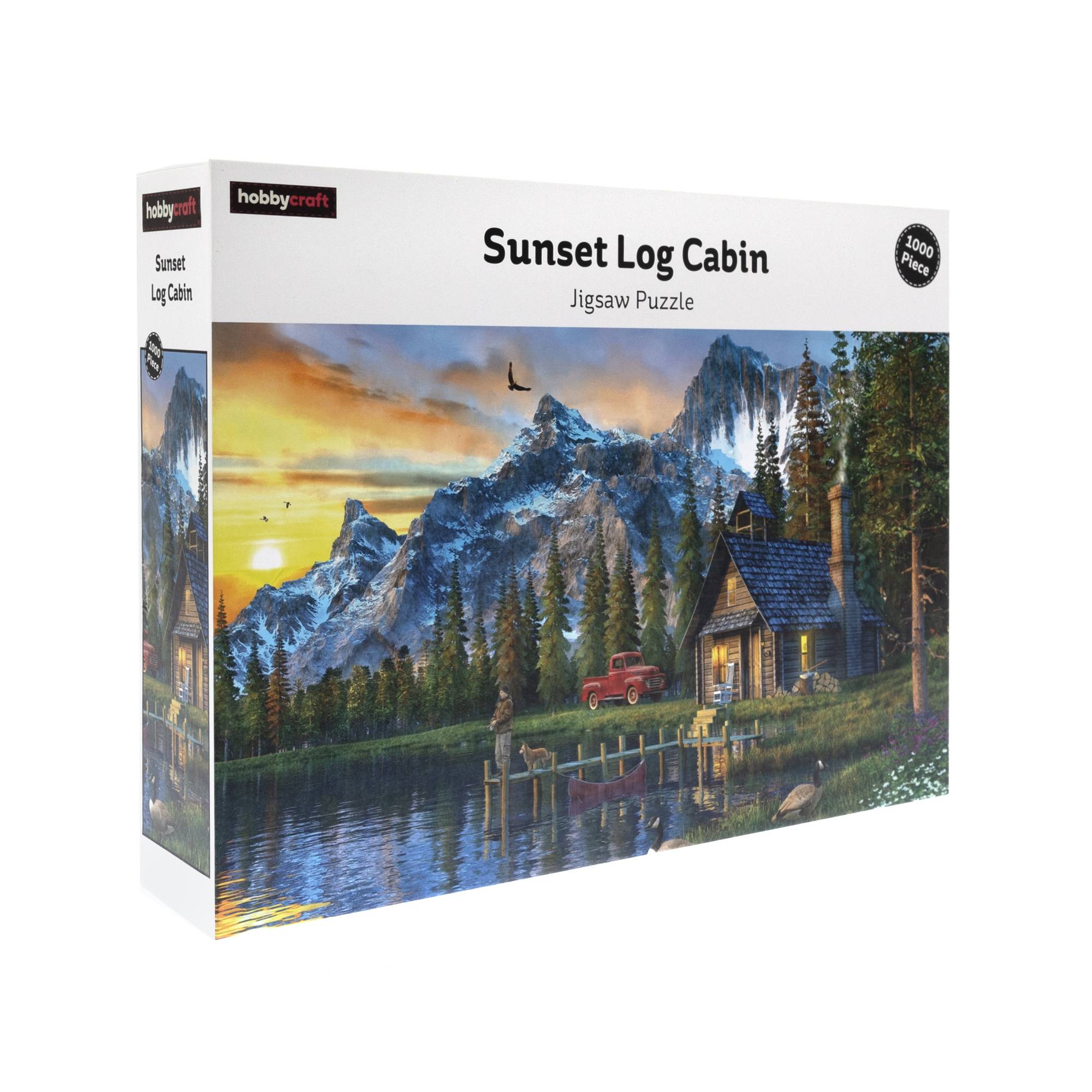 Sunset Log Cabin Jigsaw Puzzle 1000 Pieces | Hobbycraft