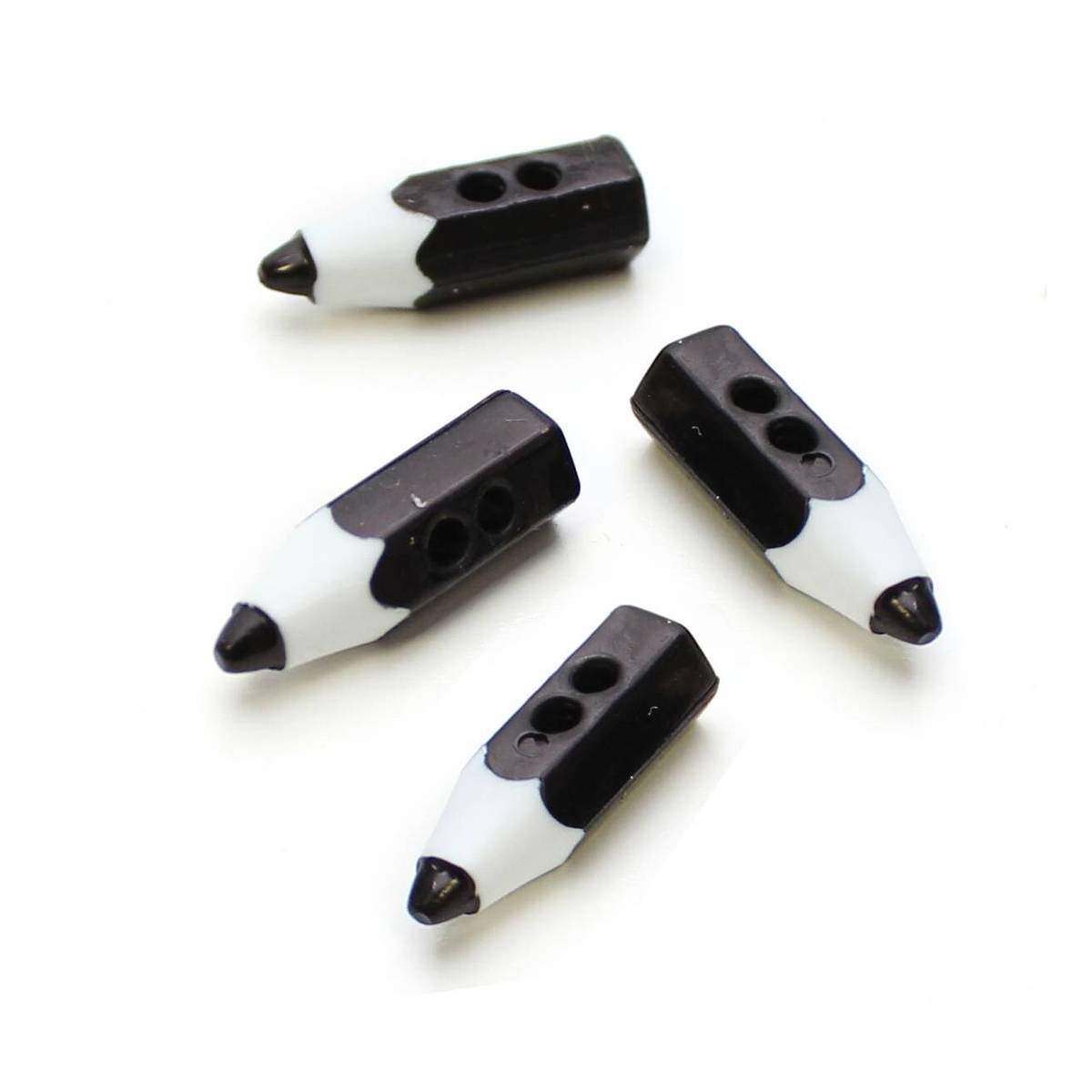 Hemline Black Pencil Crayon Buttons 4 Pack | Hobbycraft