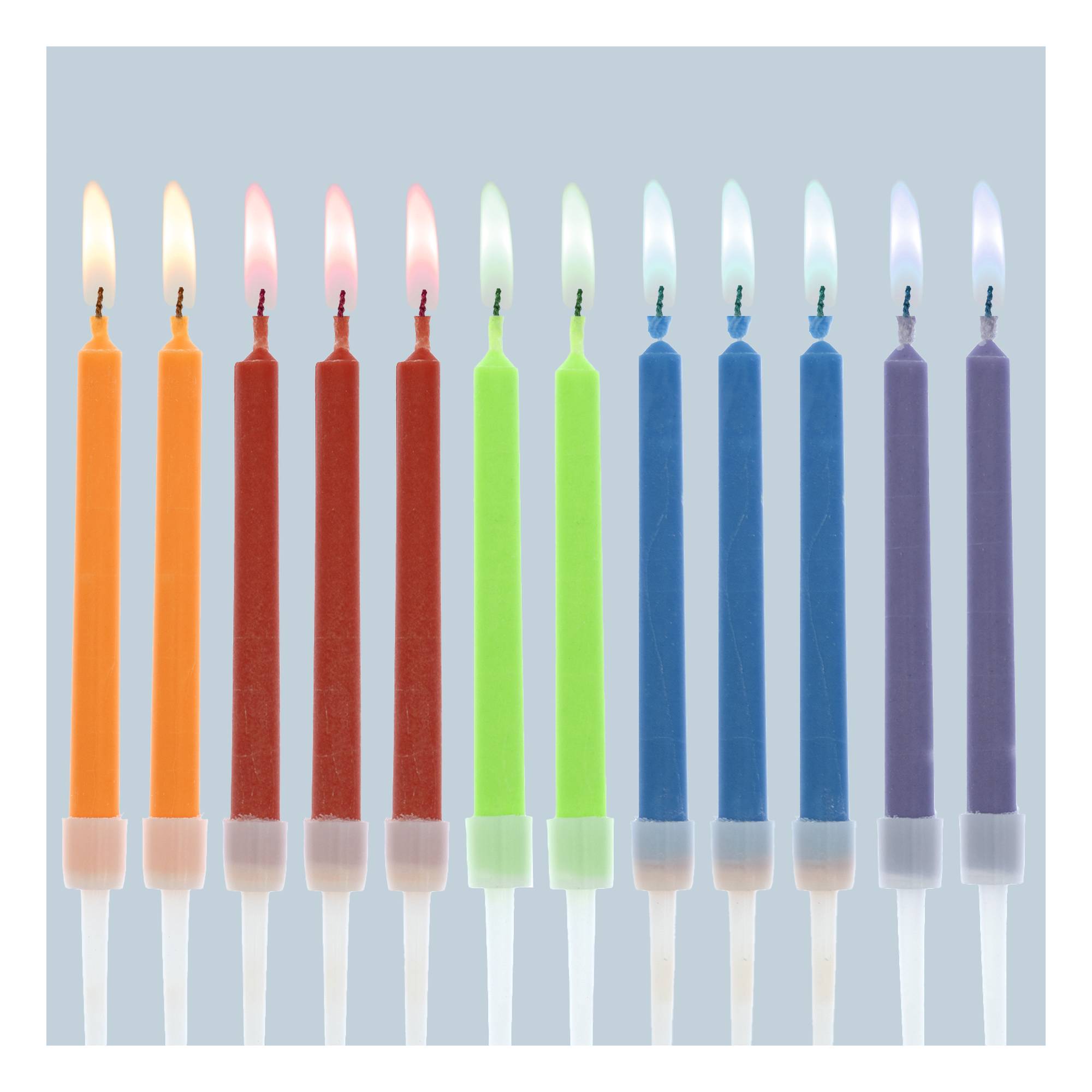 Rainbow Colour Flame Candles 12 Pack | Hobbycraft