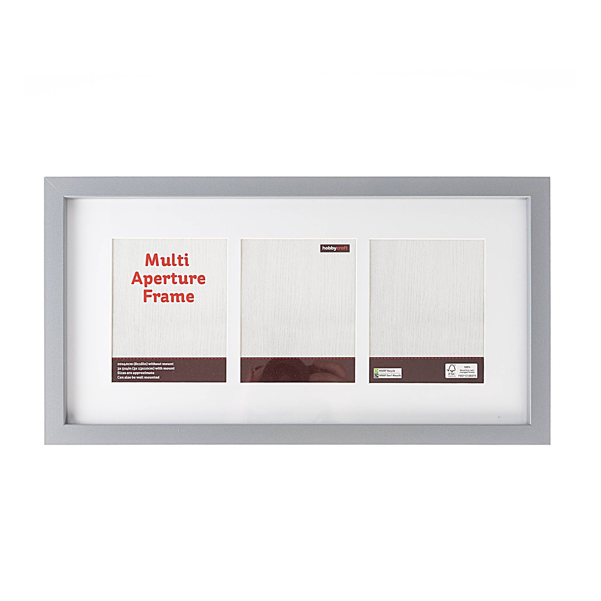 Light Grey Multi Aperture Frame 20cm x 40cm | Hobbycraft