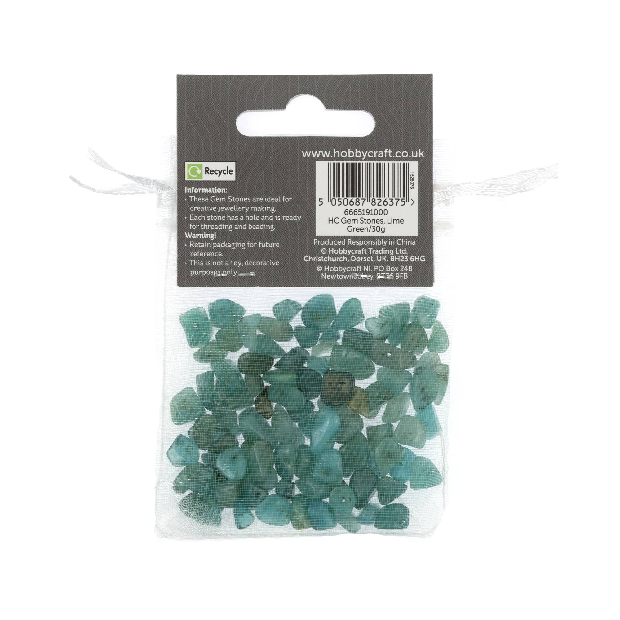 Lime Green Gem Stones 30g | Hobbycraft
