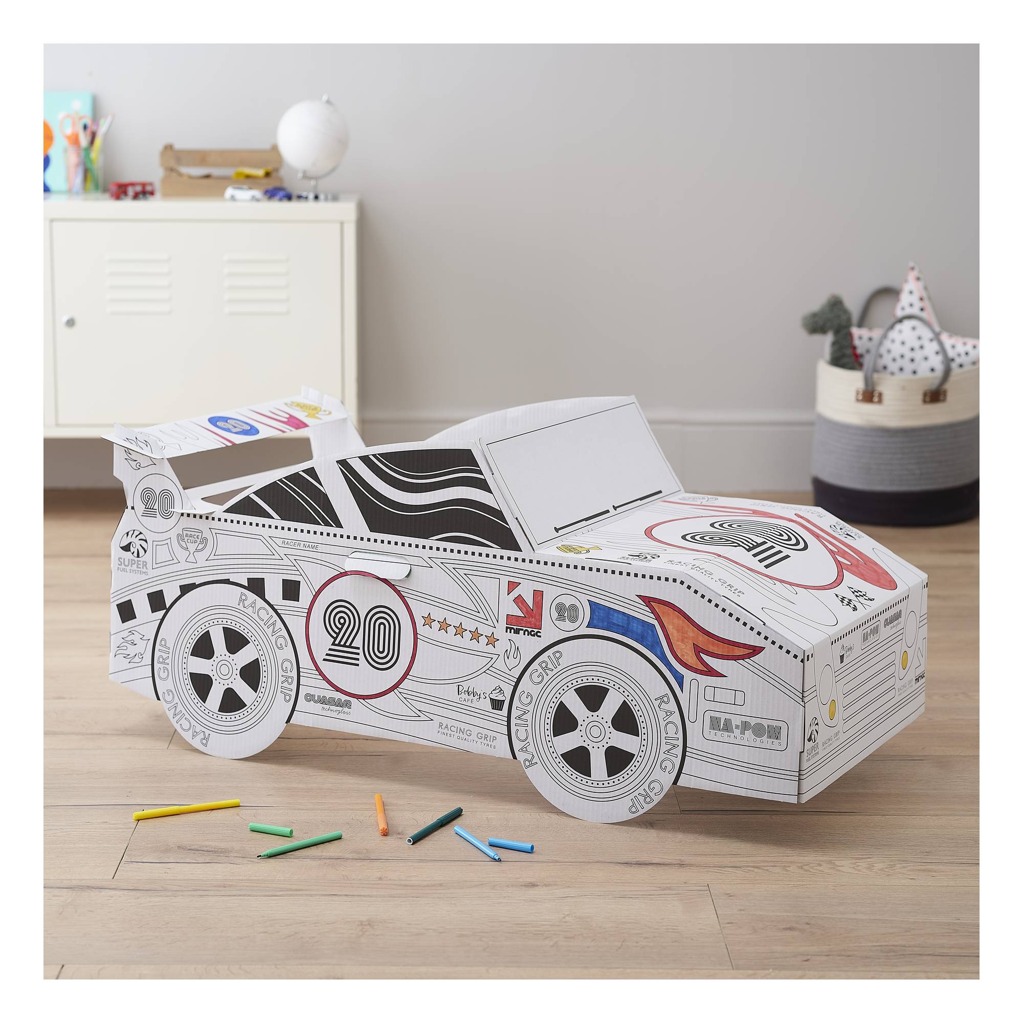 Colour-In Cardboard Racing Car | Hobbycraft