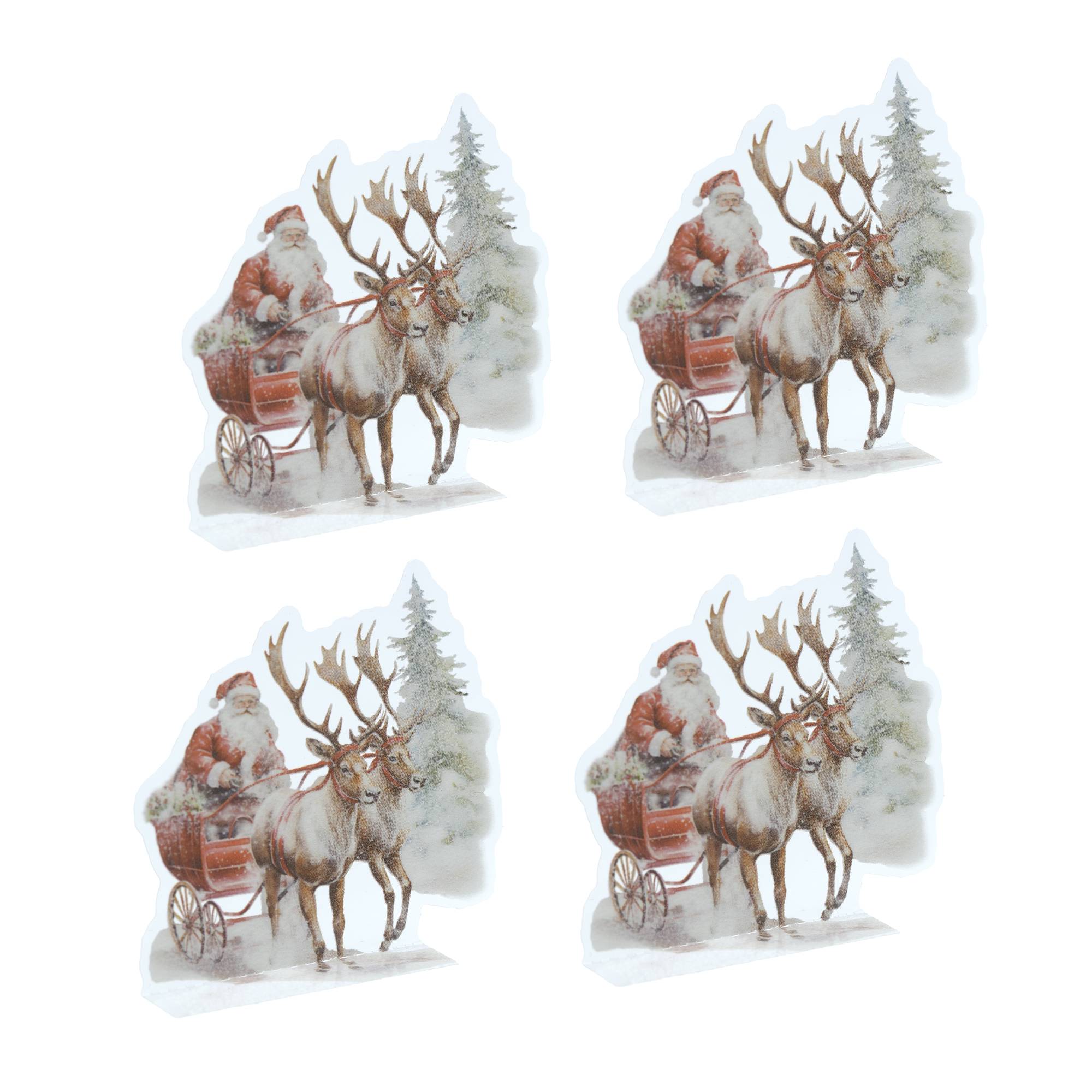 Stand Up Santa Sleigh Stickers 4 Pack | Hobbycraft