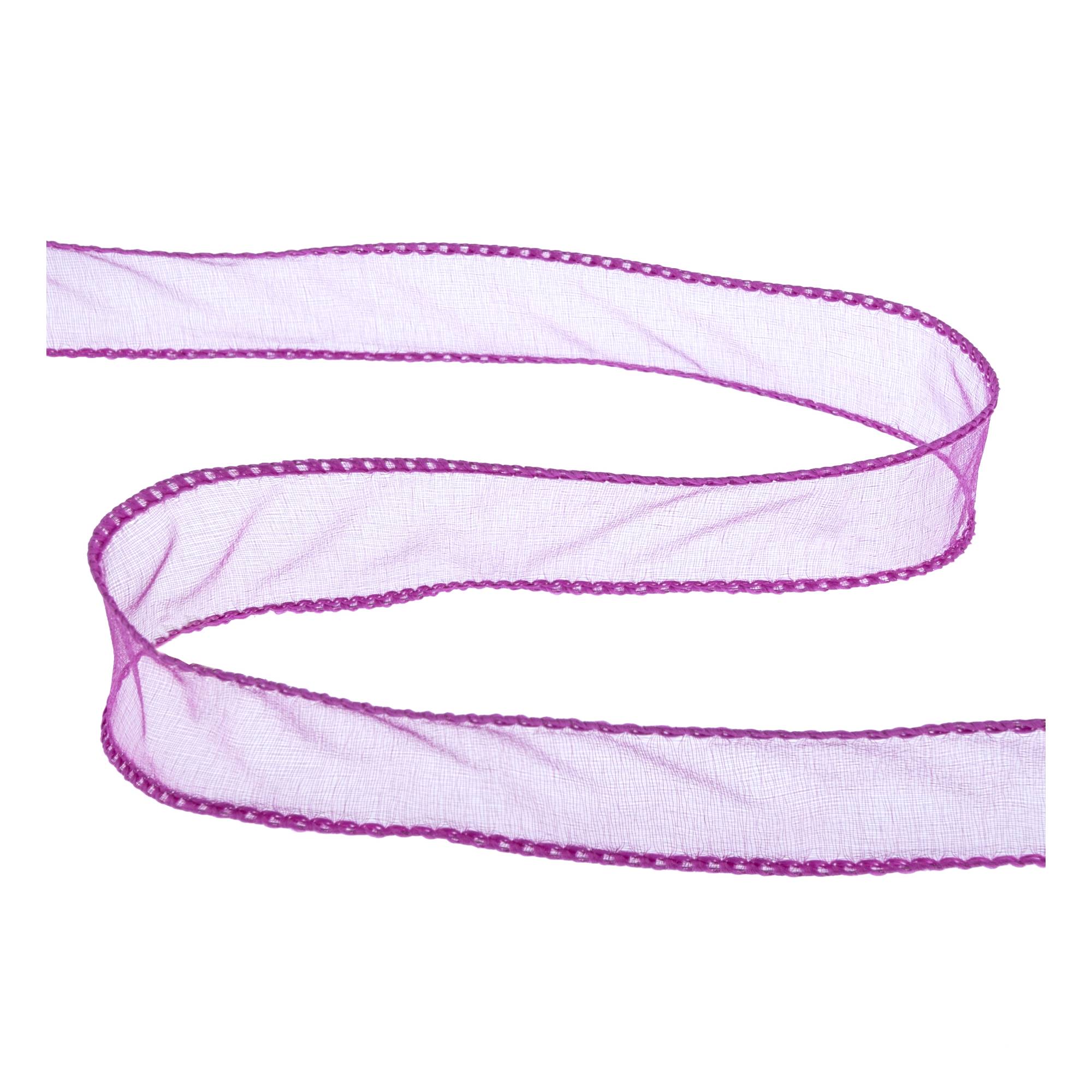 Berry Wire Edge Organza Ribbon 25mm x 3m | Hobbycraft