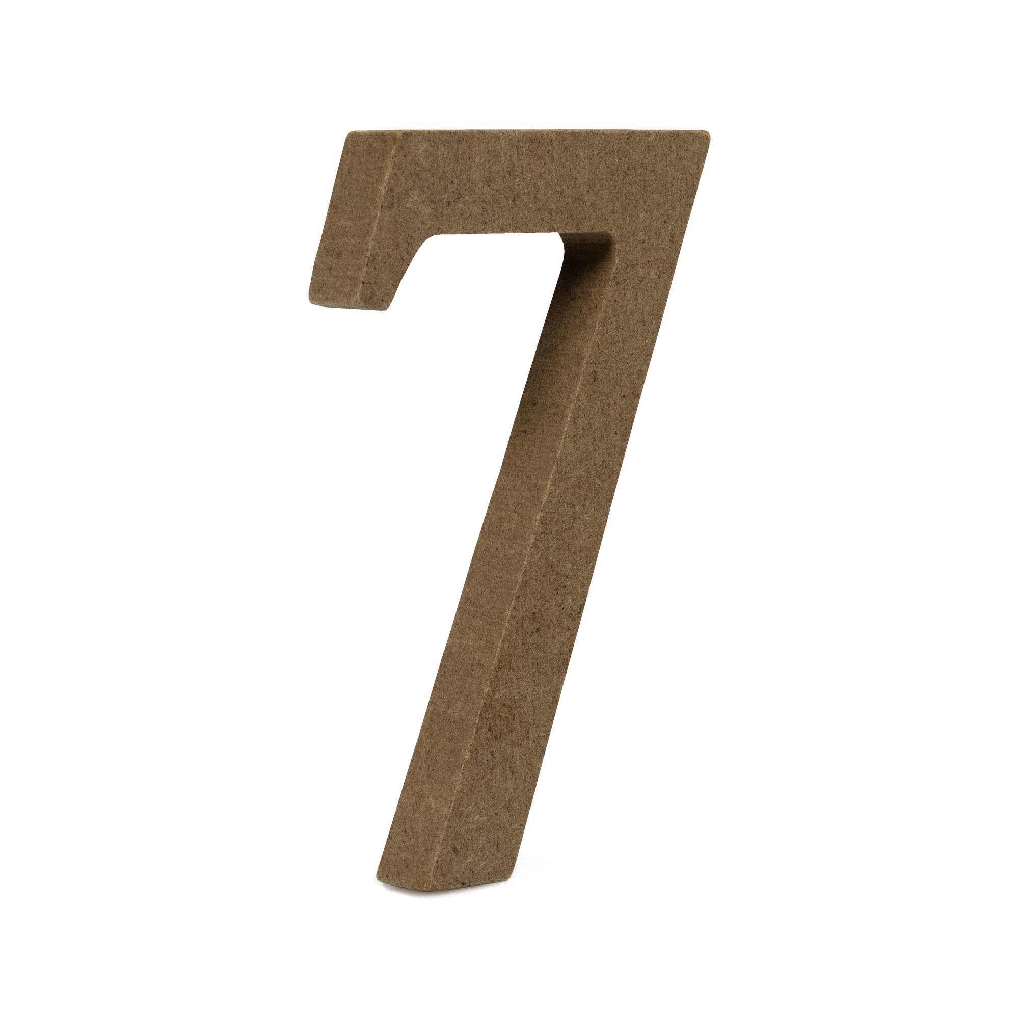 Mini MDF Wooden Number 7 8cm | Hobbycraft