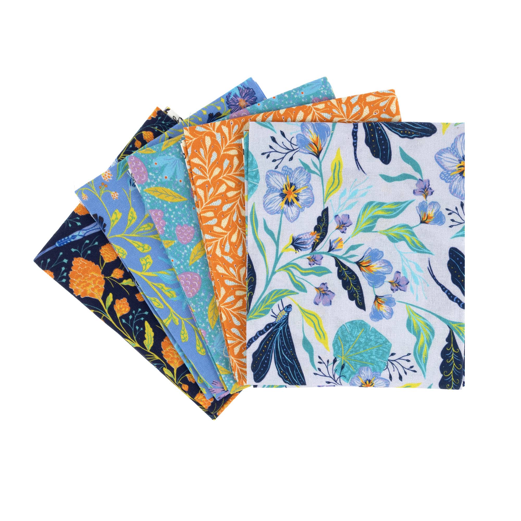 Artisan Dragonflies Cotton Fat Quarters 5 Pack | Hobbycraft