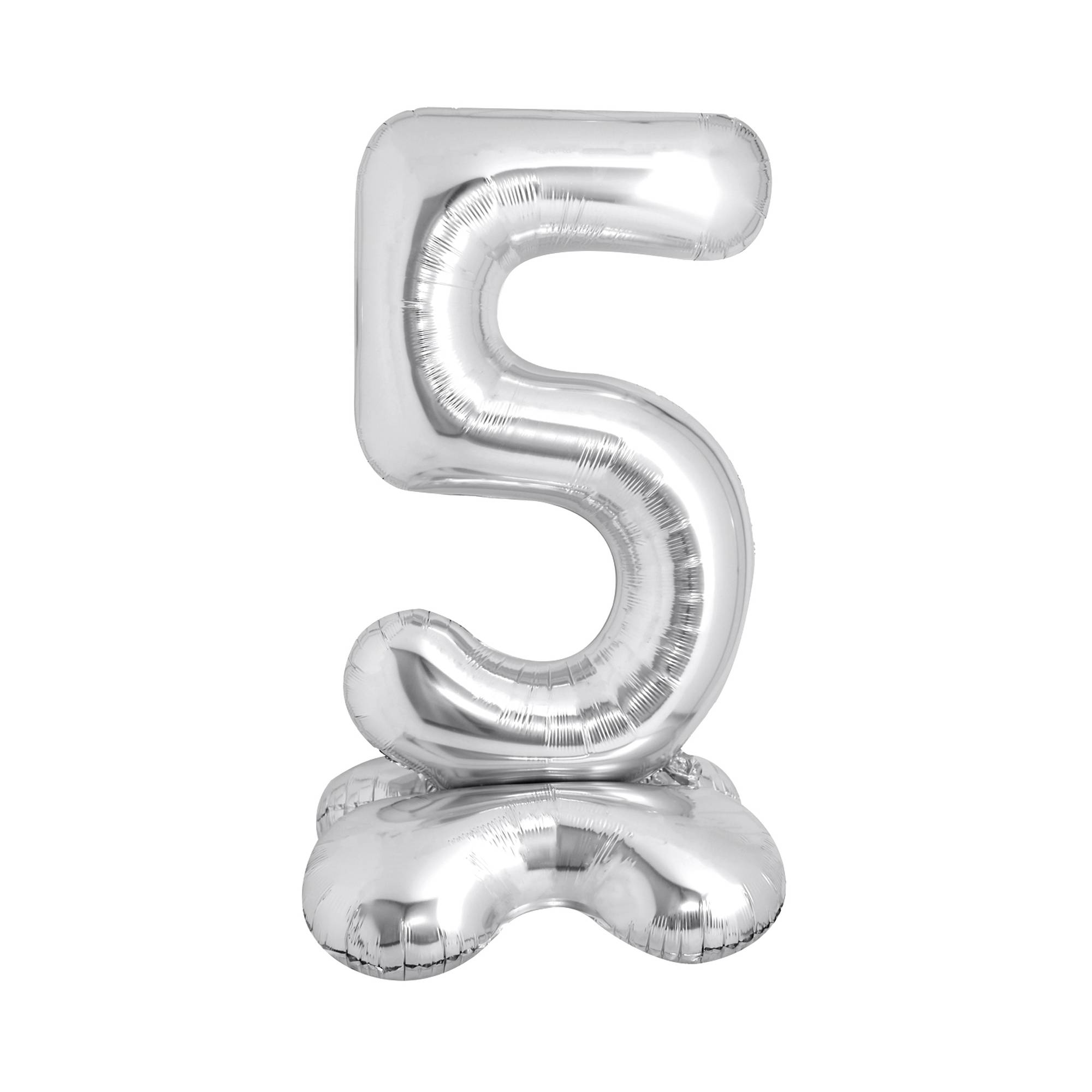 Standing Silver Number 5 Balloon 1m | Hobbycraft