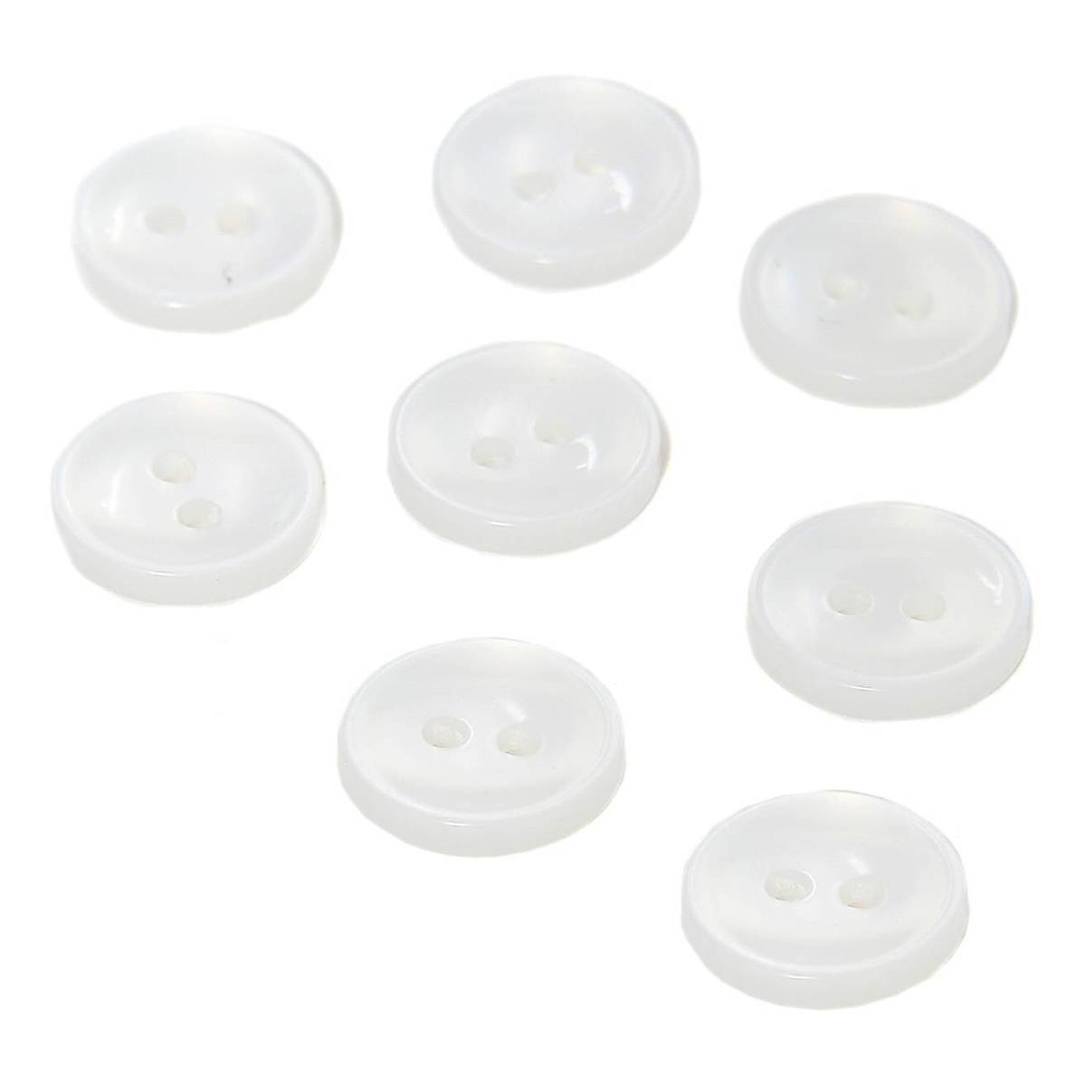 Hemline White Basic Shirt Blouse Button 8 Pack | Hobbycraft