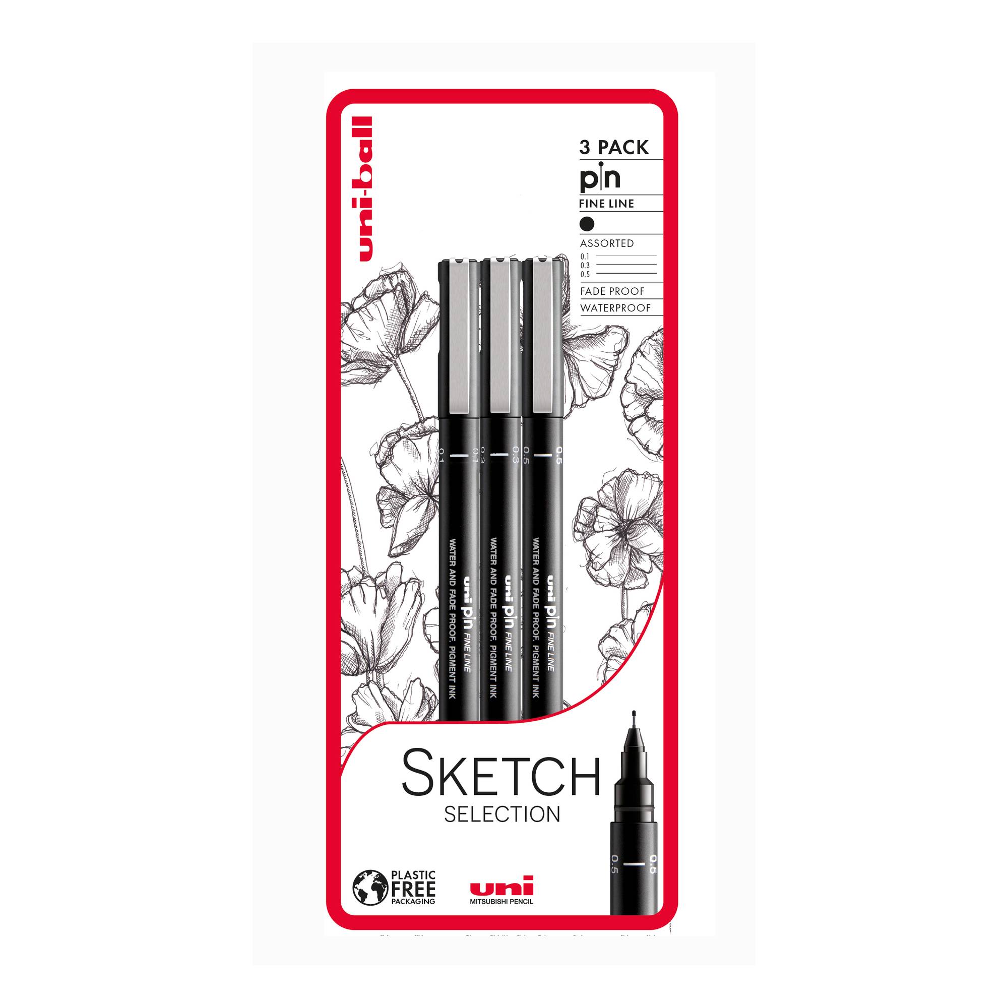 Uni-ball PIN Sketch Selection Fineliners 3 Pack | Hobbycraft