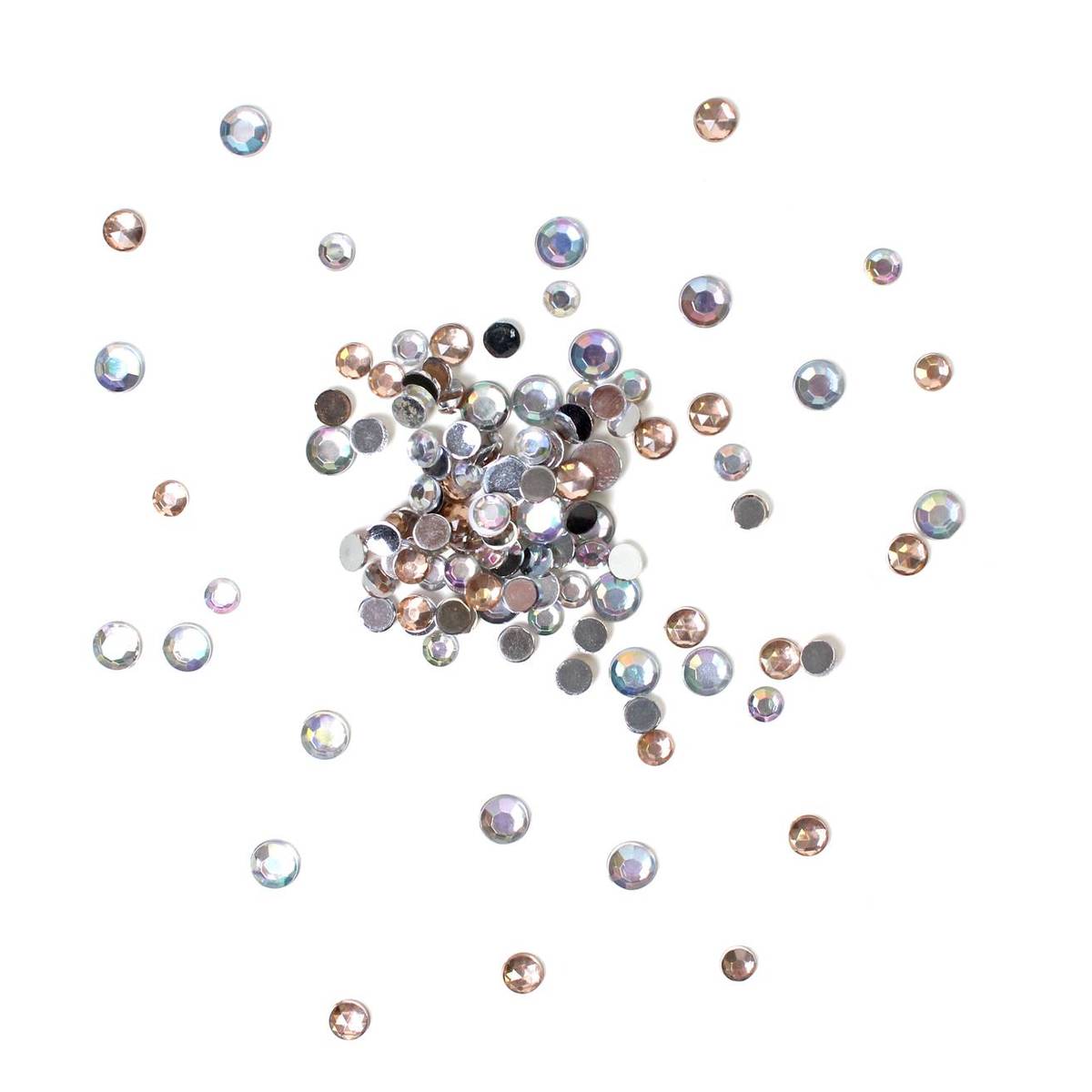 Rose Gold Assorted Round Gems 90g | Hobbycraft