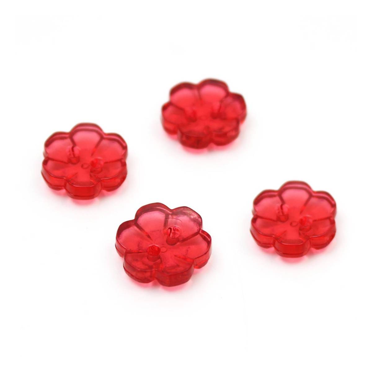 Hemline Red Novelty Flower Button 4 Pack | Hobbycraft
