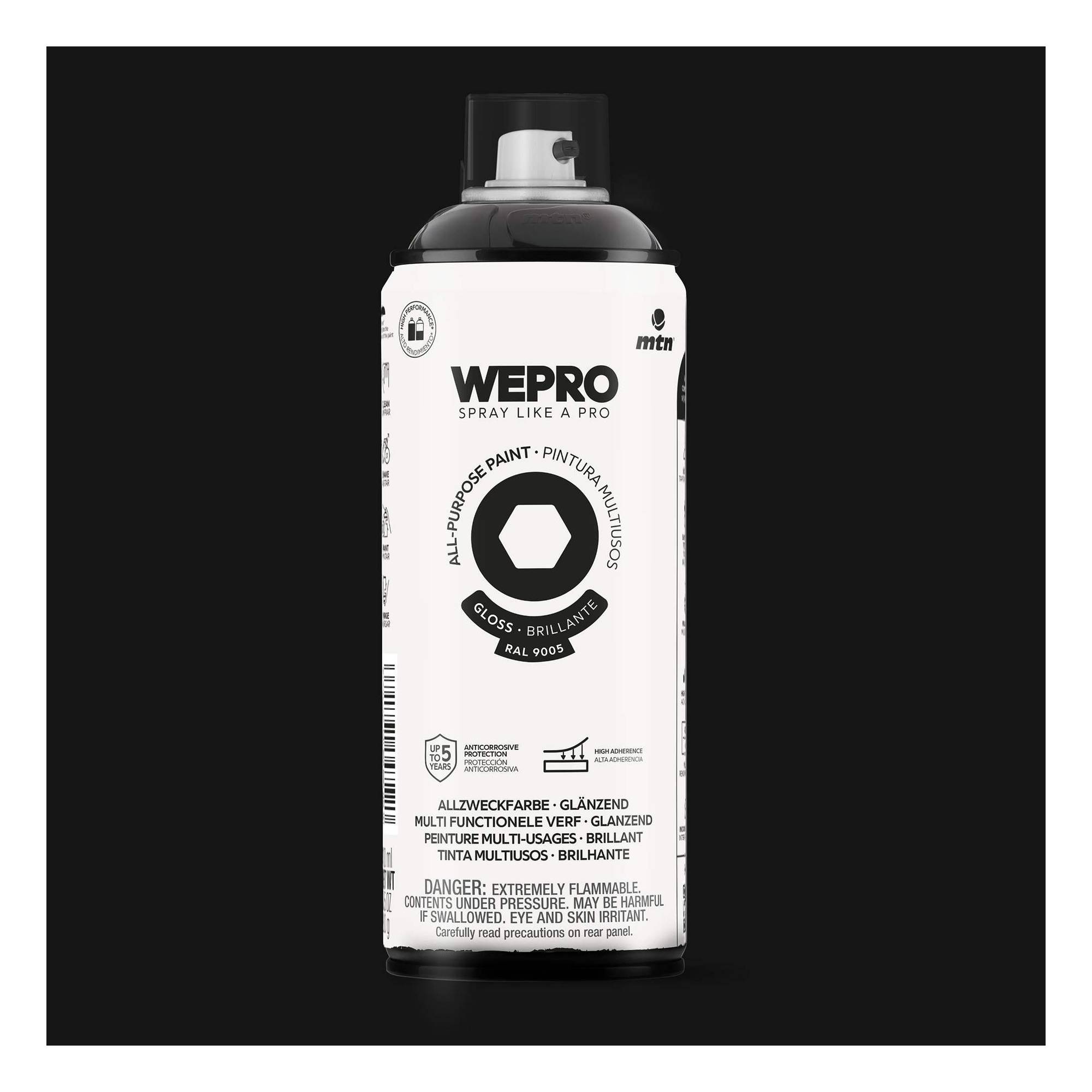 MTN WEPRO Cosmos Black Gloss All-Purpose Paint 400ml | Hobbycraft