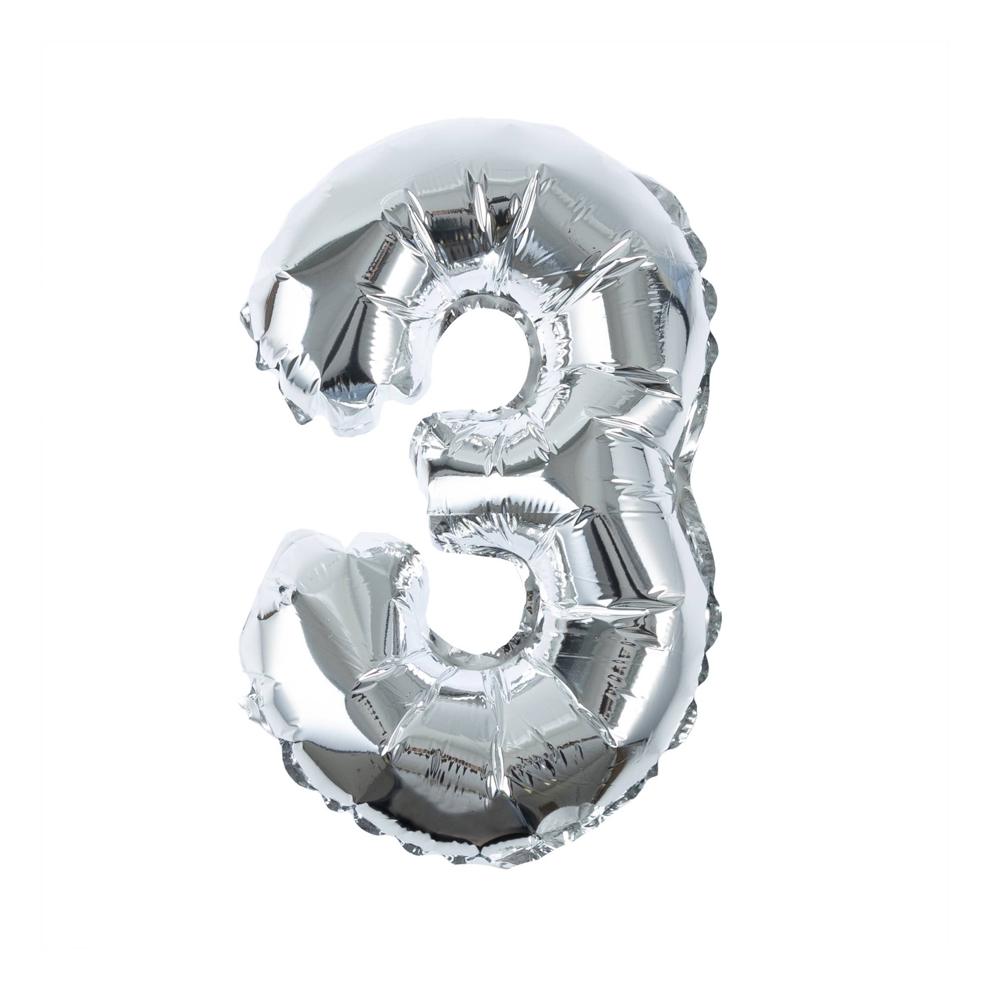 Silver Foil Number 3 Balloon | Hobbycraft