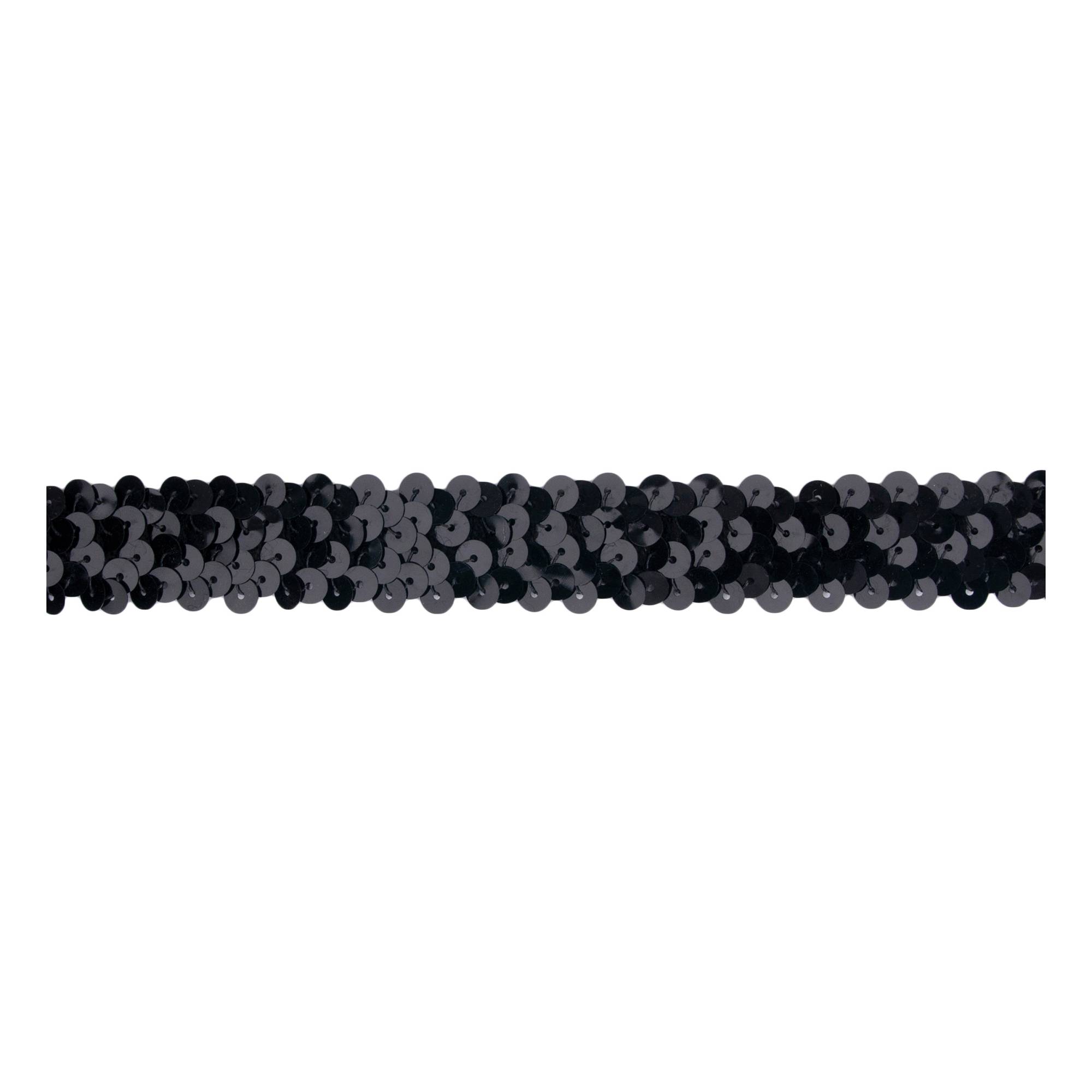 Black 20mm Sequin Stretch Trim by the Metre | Hobbycraft