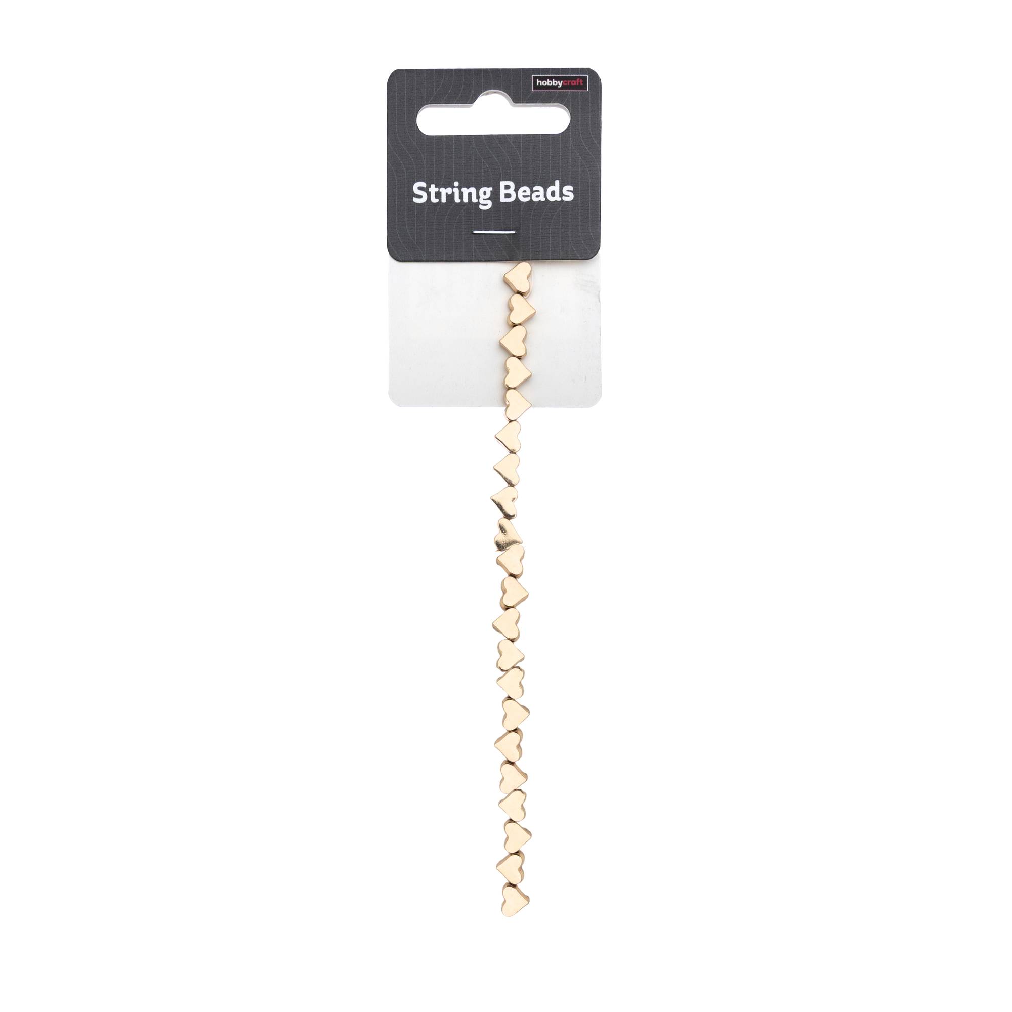 Pale Gold Alloy Heart String Beads 7mm 23 Pieces | Hobbycraft