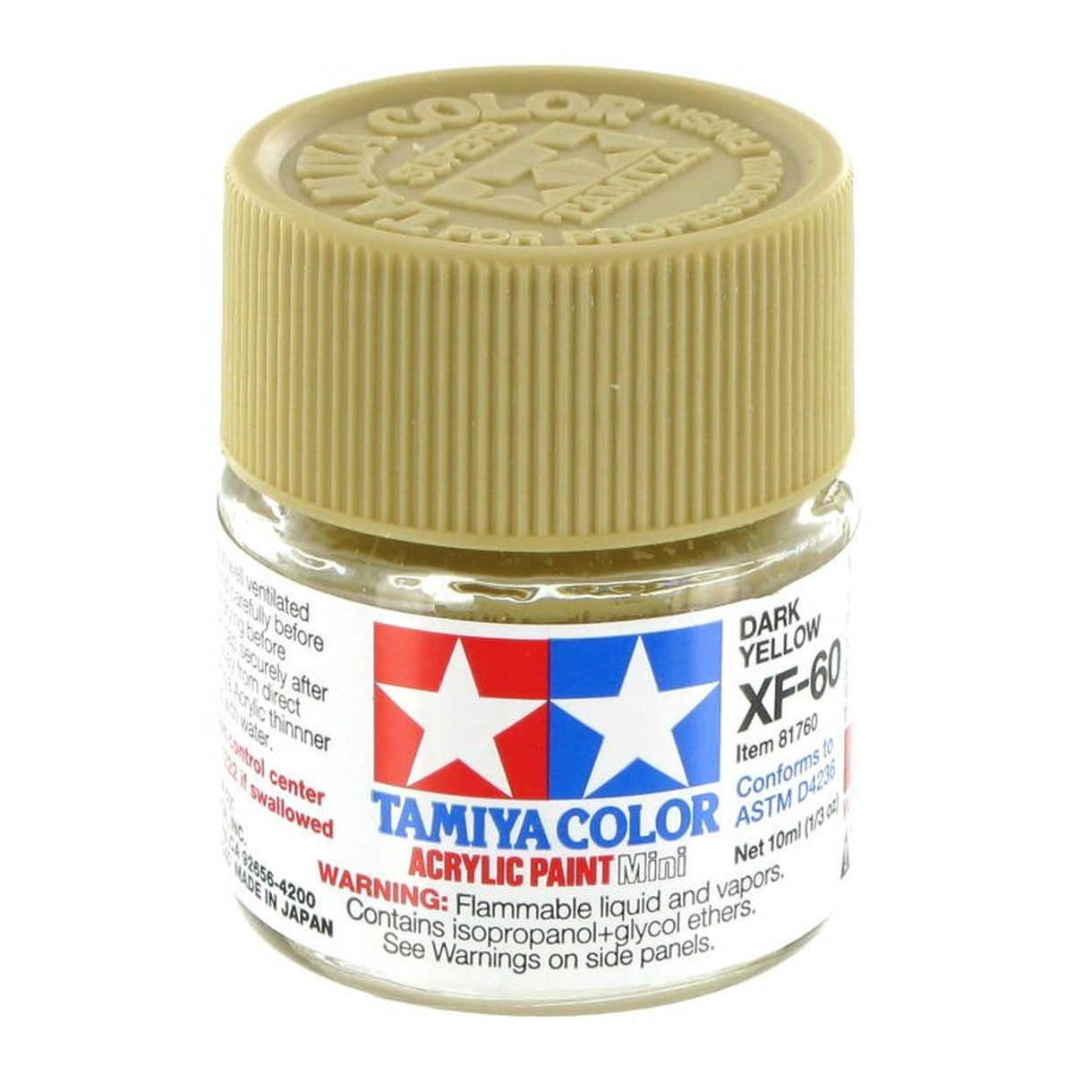Tamiya Colour Acrylic Paint XF-60 Dark Yellow 10ml | Hobbycraft