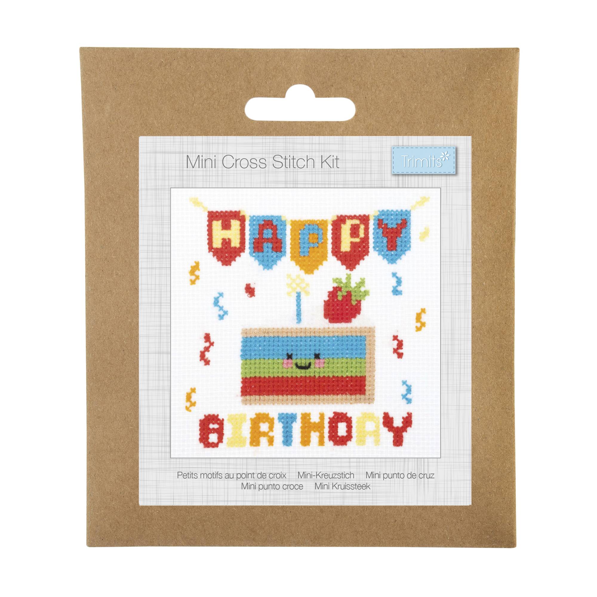 Trimits Happy Birthday Mini Cross Stitch Kit 13cm x 13cm | Hobbycraft