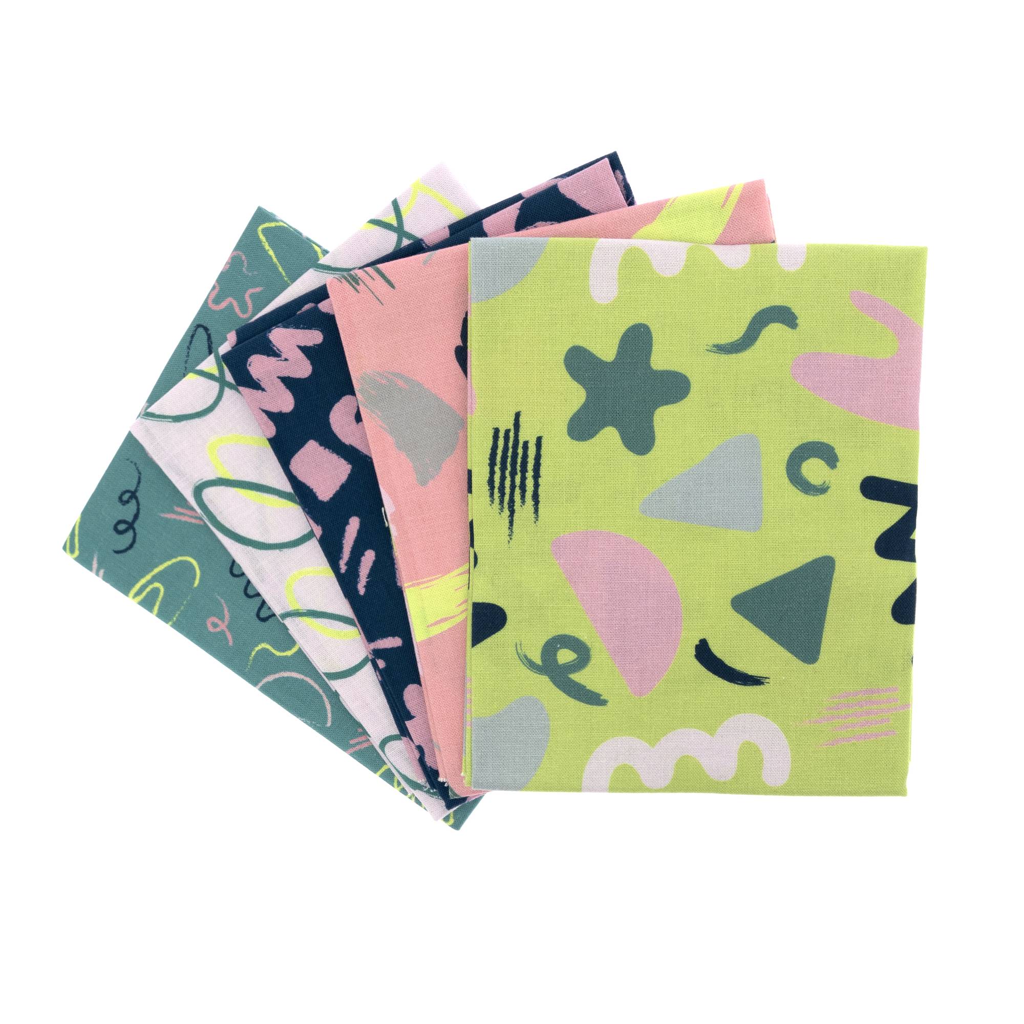 Smudgy Geometric Cotton Fat Quarters 5 Pack | Hobbycraft