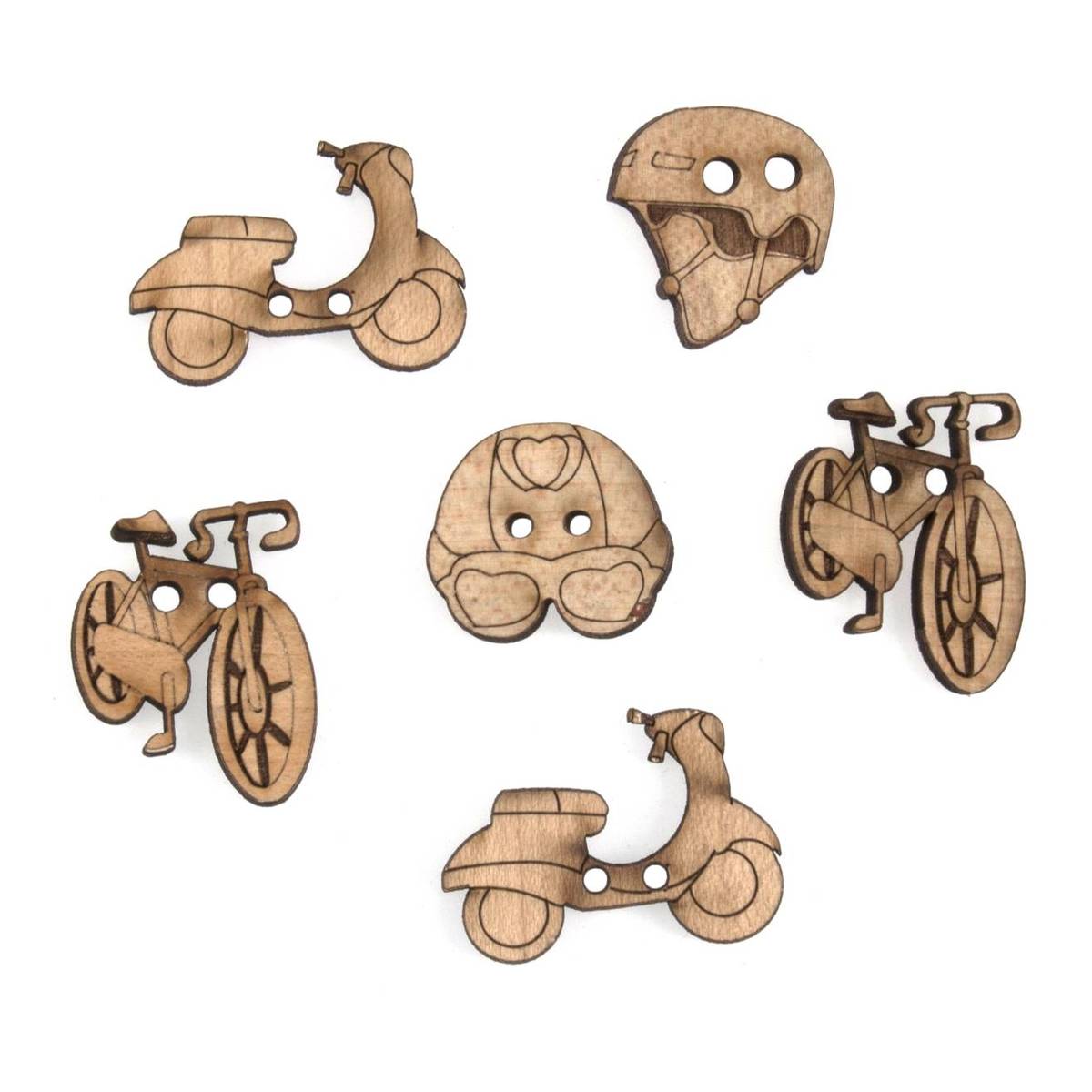 Trimits Wooden Transport Buttons 5 Pieces | Hobbycraft