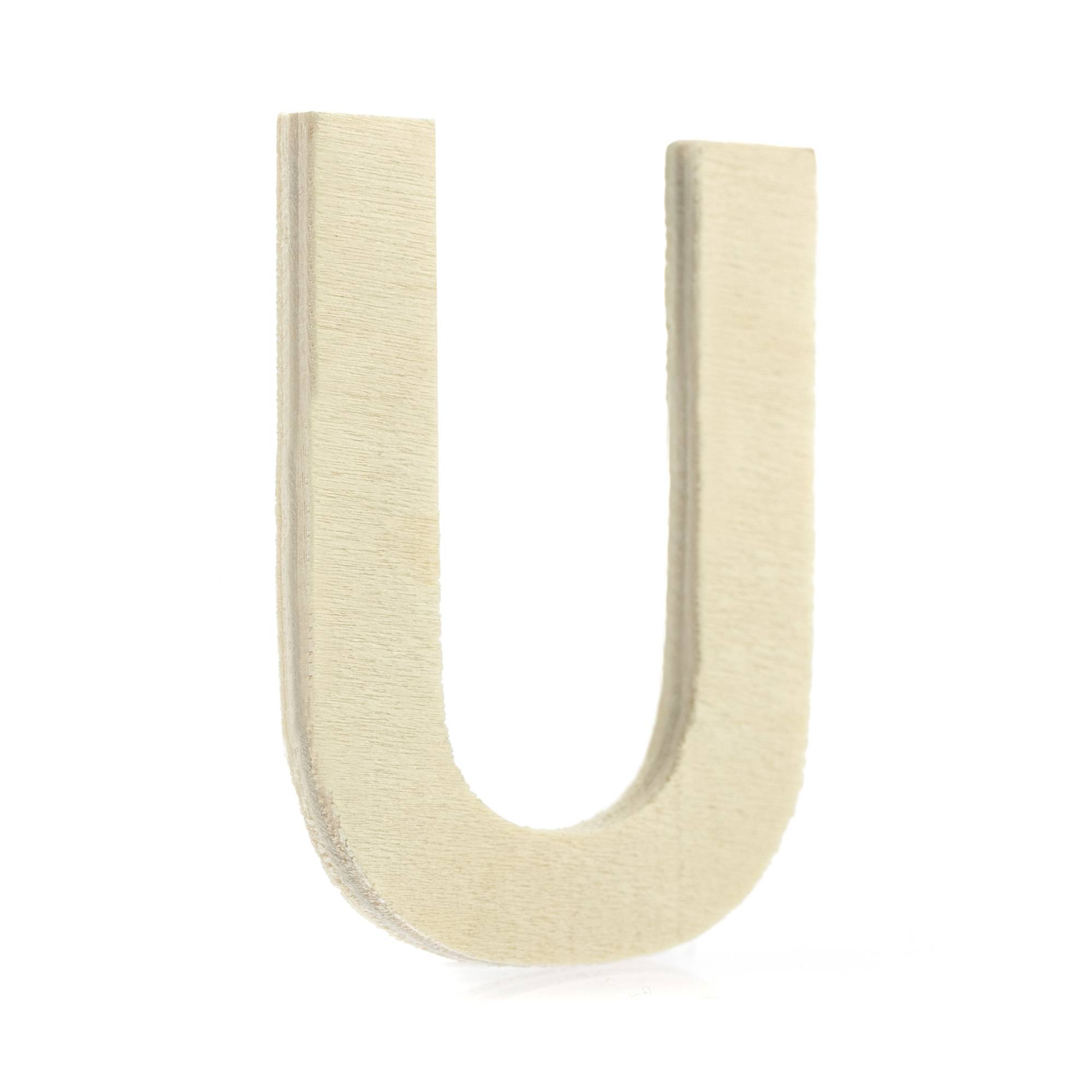 Small Wooden Letter U 6.5cm | Hobbycraft