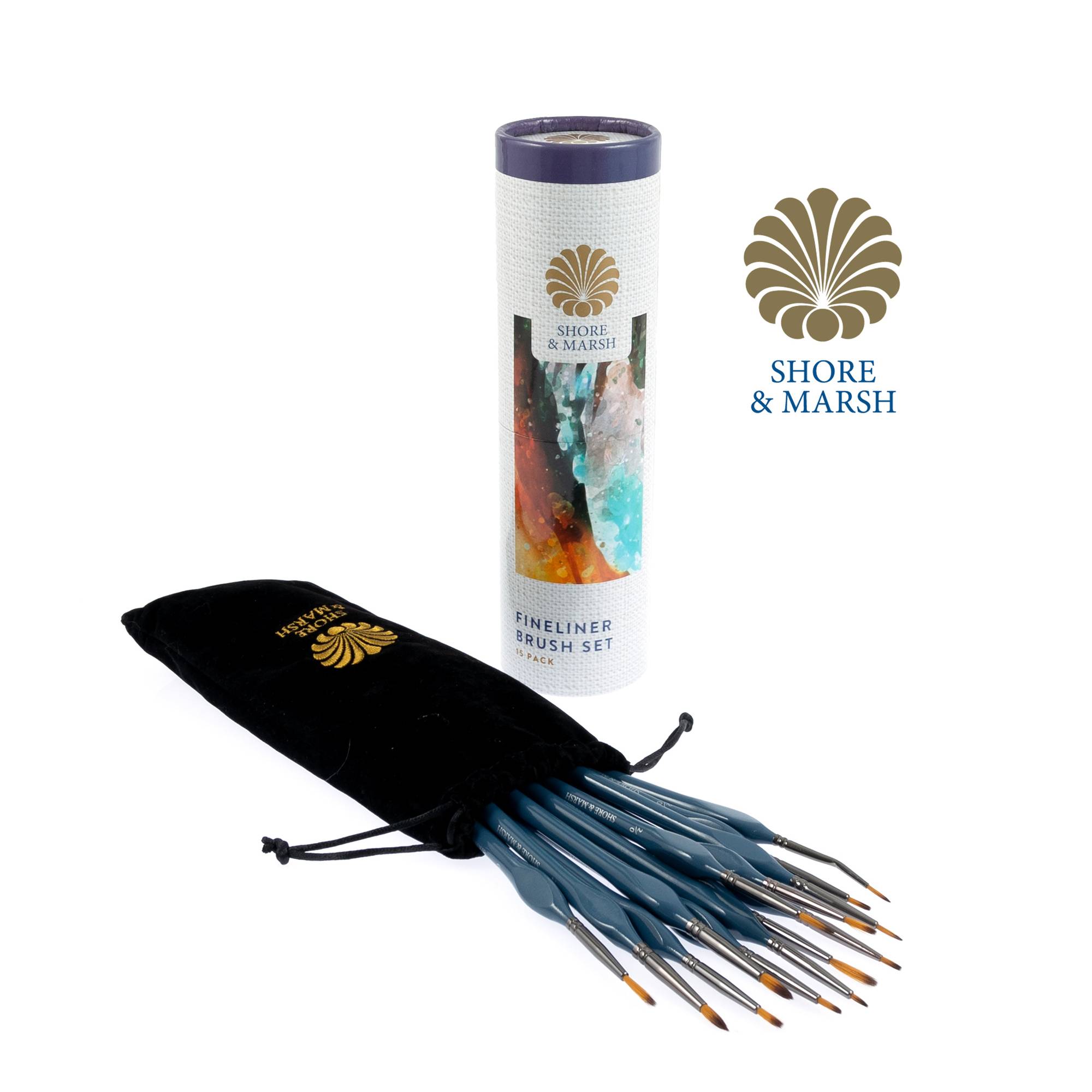 Shore & Marsh Fineliner Brush Set 15 Pack | Hobbycraft