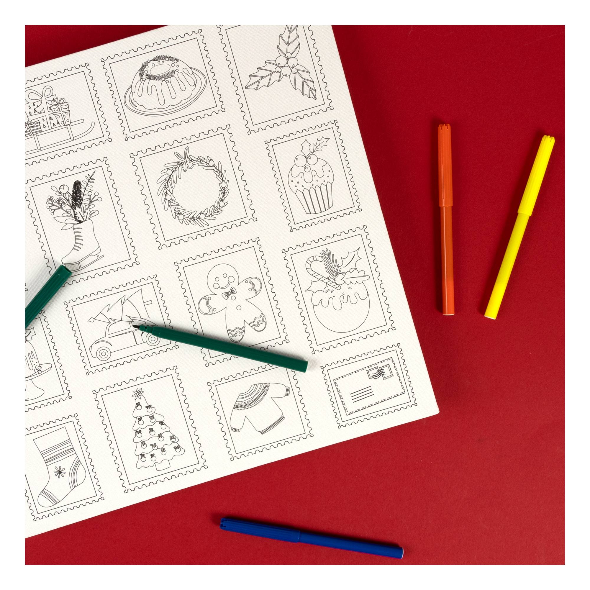 Christmas Frames Colour-in Canvas | Hobbycraft
