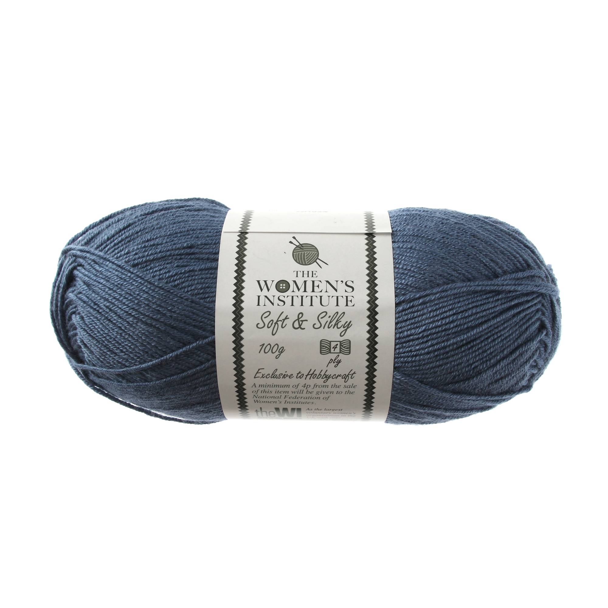 Women's Institute Denim Soft and Silky 4 Ply Yarn 100g | Hobbycraft