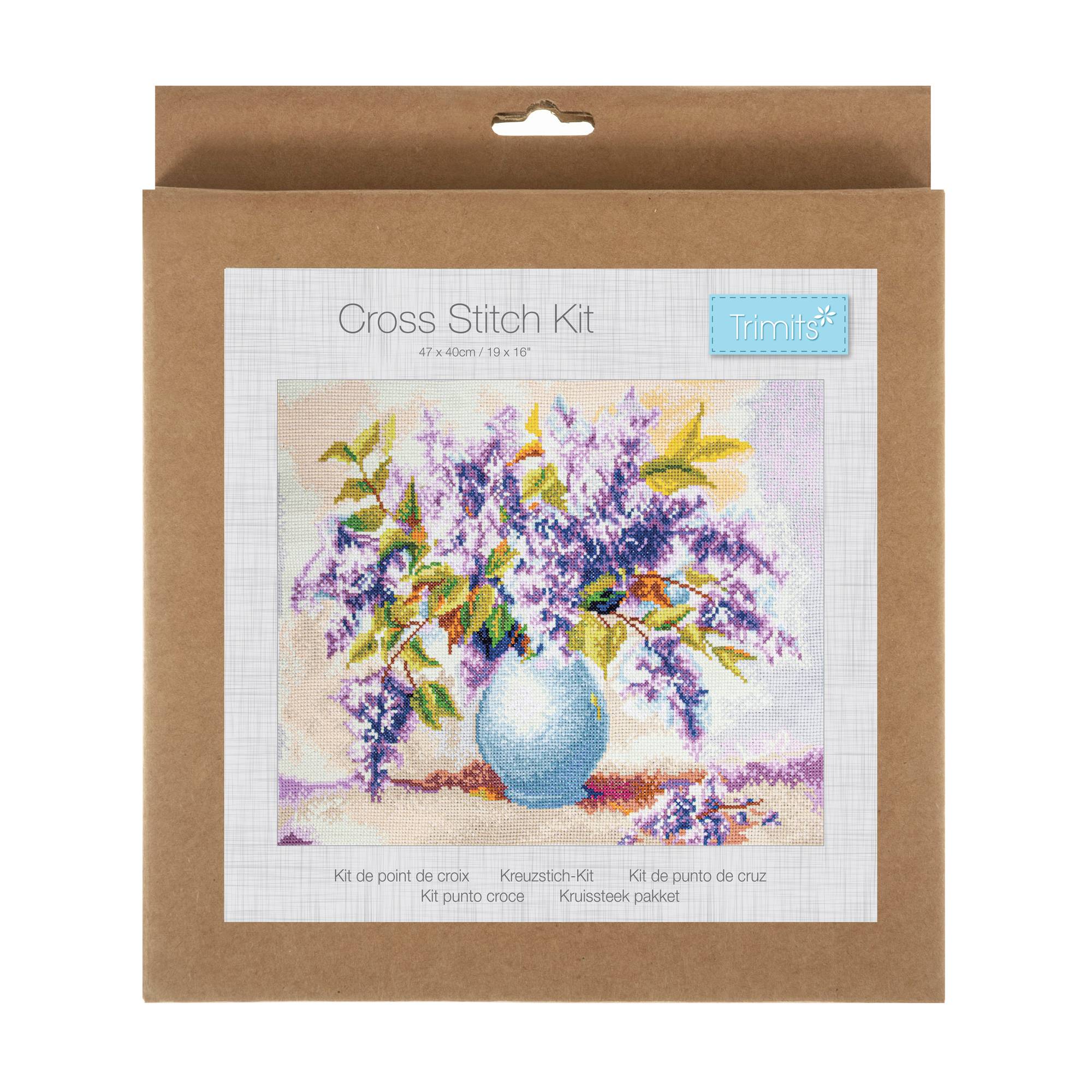 Trimits Lilac Large Cross Stitch Kit 33cm x 39.5cm | Hobbycraft