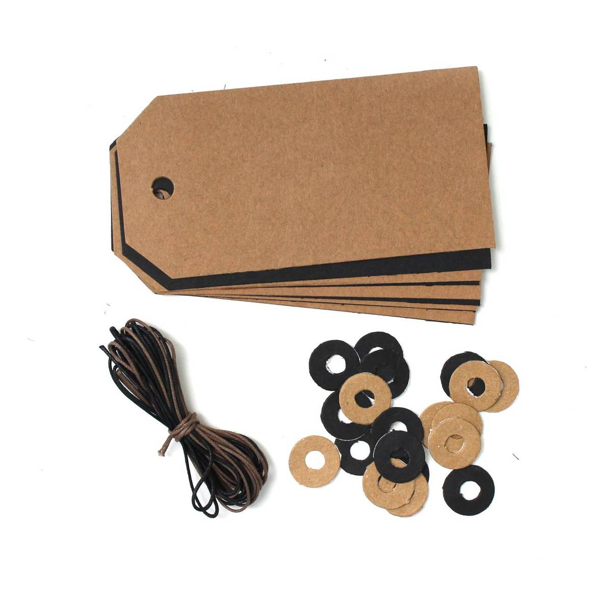 Black and Kraft Traditional Tags 11cm 10 Pack | Hobbycraft