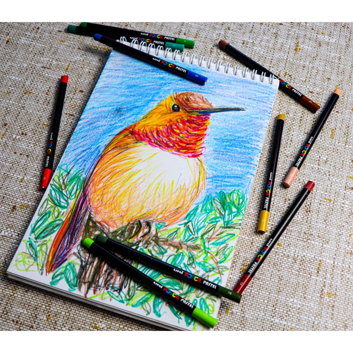 Uni-ball Posca Neutral Wax Pastels 12 Pack | Hobbycraft