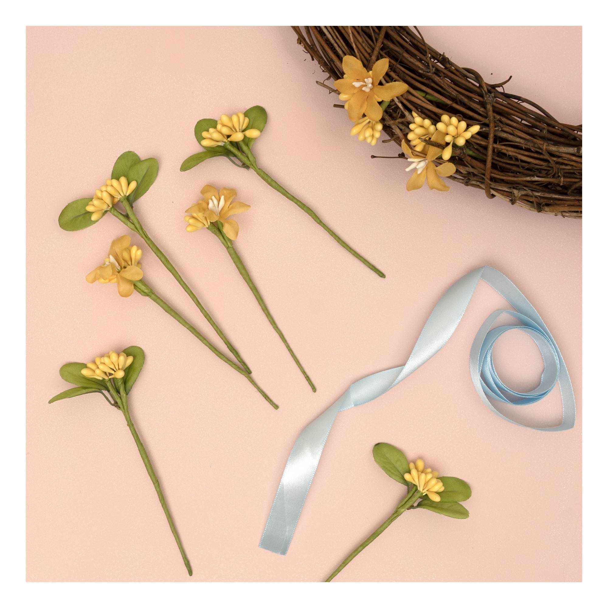 Yellow Floral Picks 8 Pack | Hobbycraft