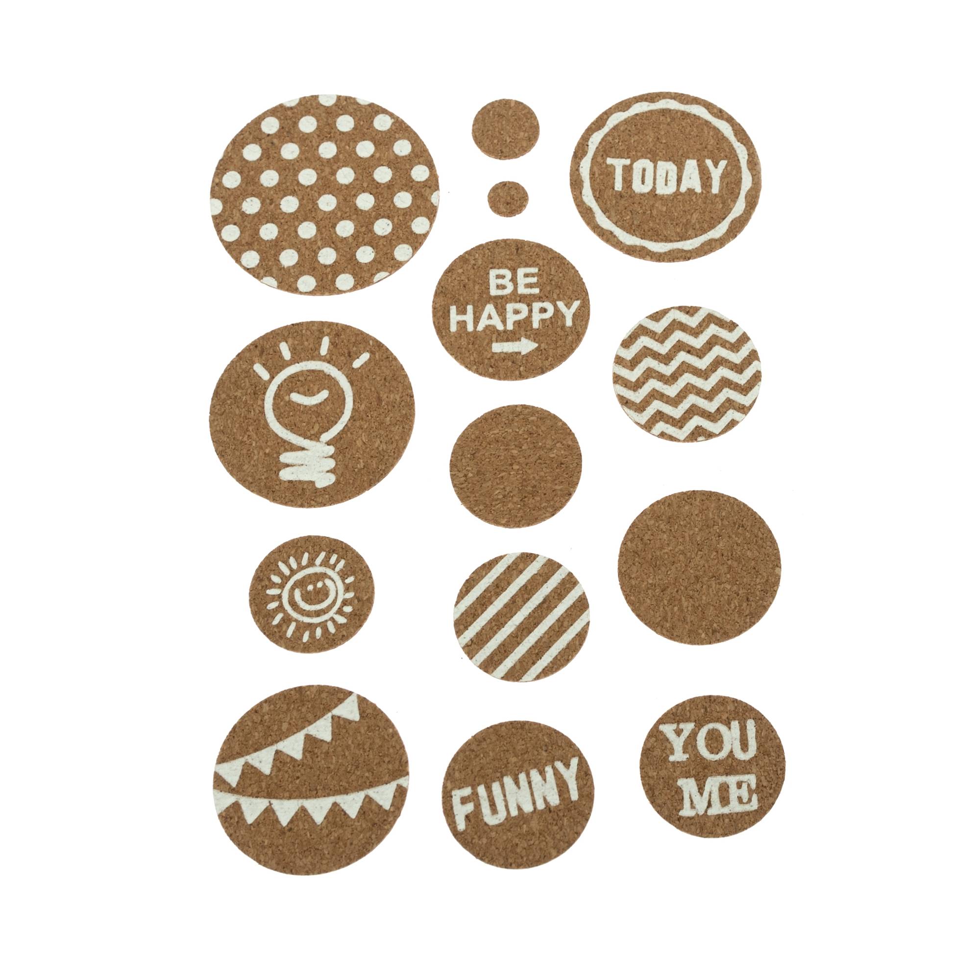 Happy Cork Stickers 14 Pack | Hobbycraft