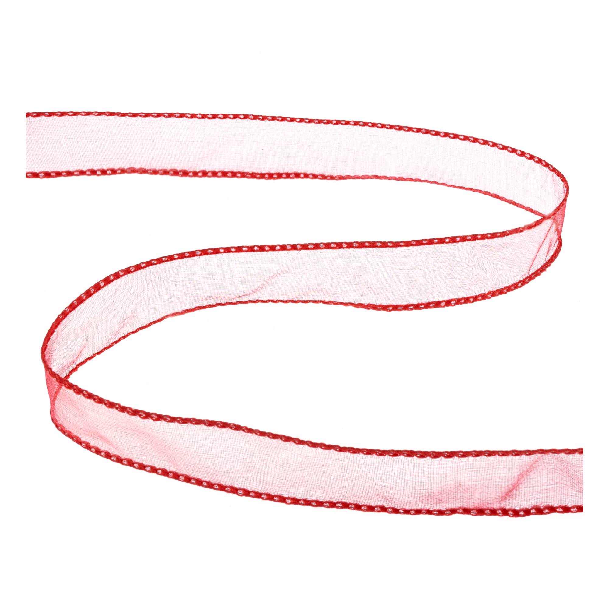 Red Wire Edge Organza Ribbon 25mm x 3m | Hobbycraft