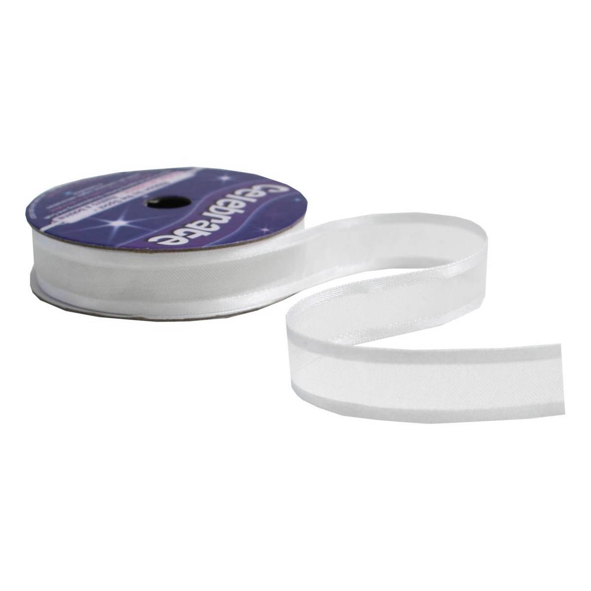 White Organza Satin-Edged Ribbon 12mm x 5m | Hobbycraft