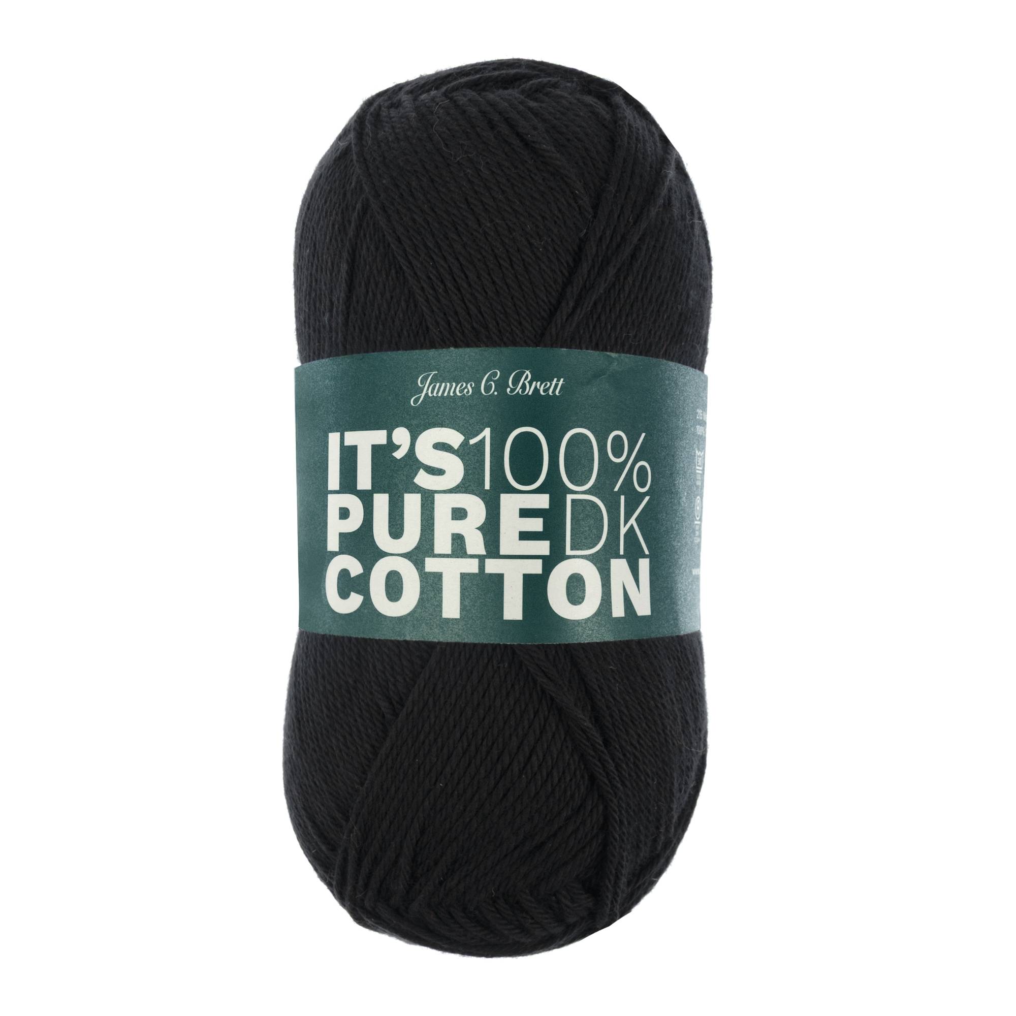 James C Brett Black It’s Pure Cotton Yarn 100g | Hobbycraft