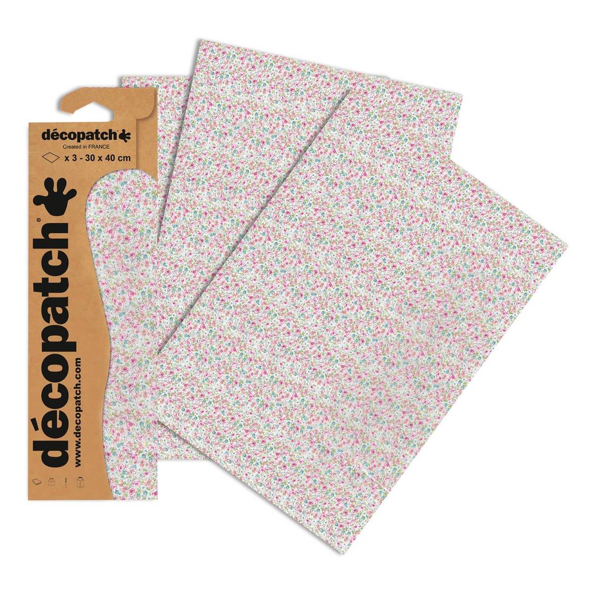Decopatch Floral Paper 3 Sheets | Hobbycraft