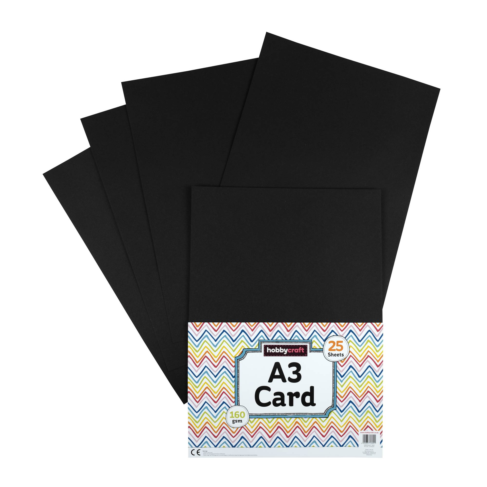 Black Card A3 25 Pack | Hobbycraft