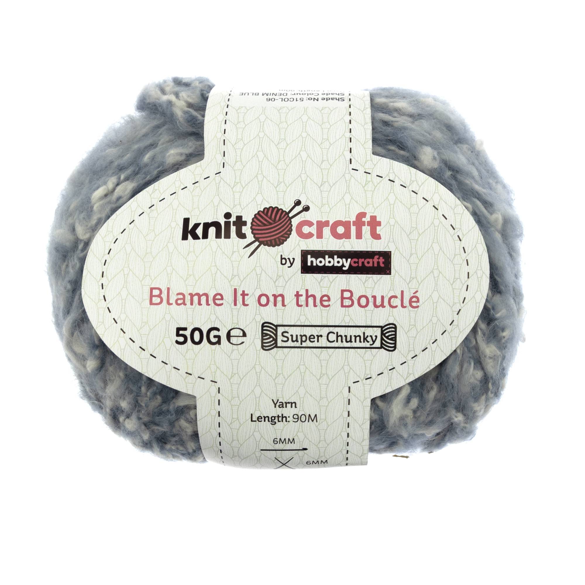 Knitcraft Denim Blue Blame It on the Bouclé Yarn 50g | Hobbycraft