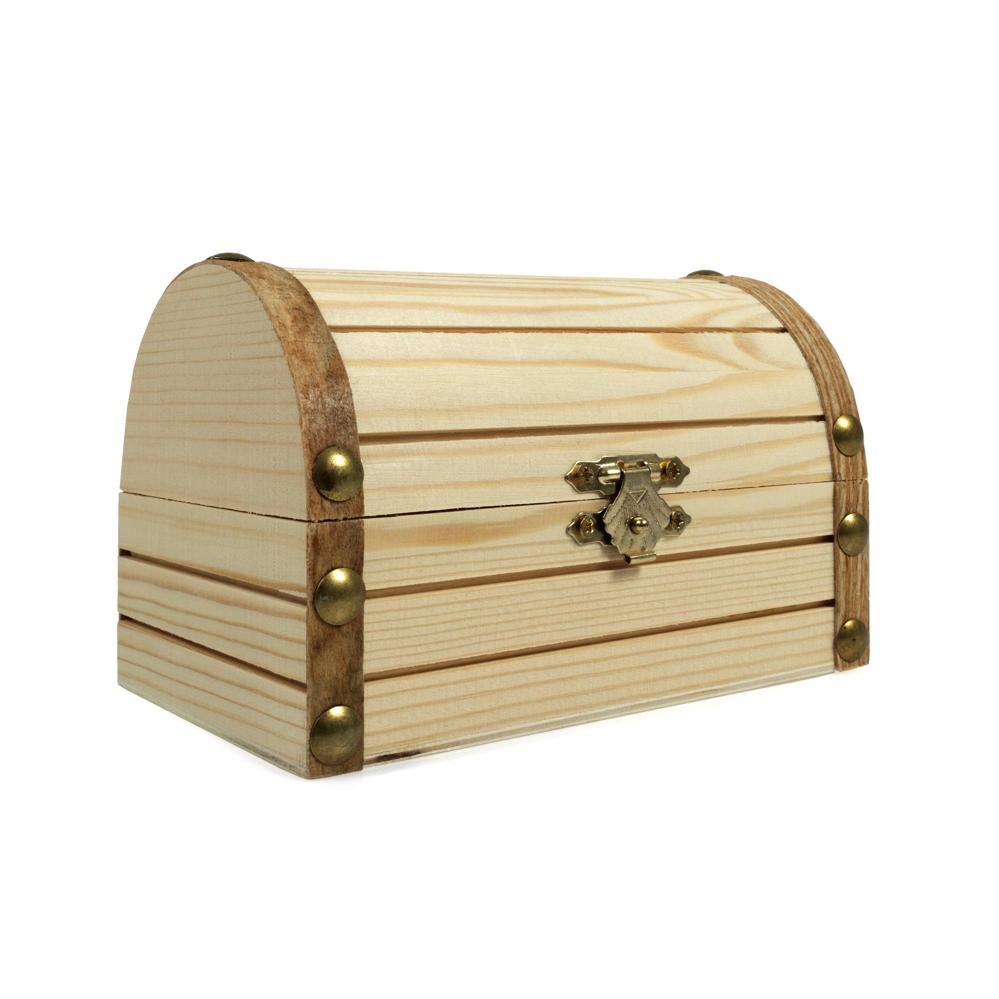 Wooden Treasure Chest 13cm x 9cm x 9cm | Hobbycraft