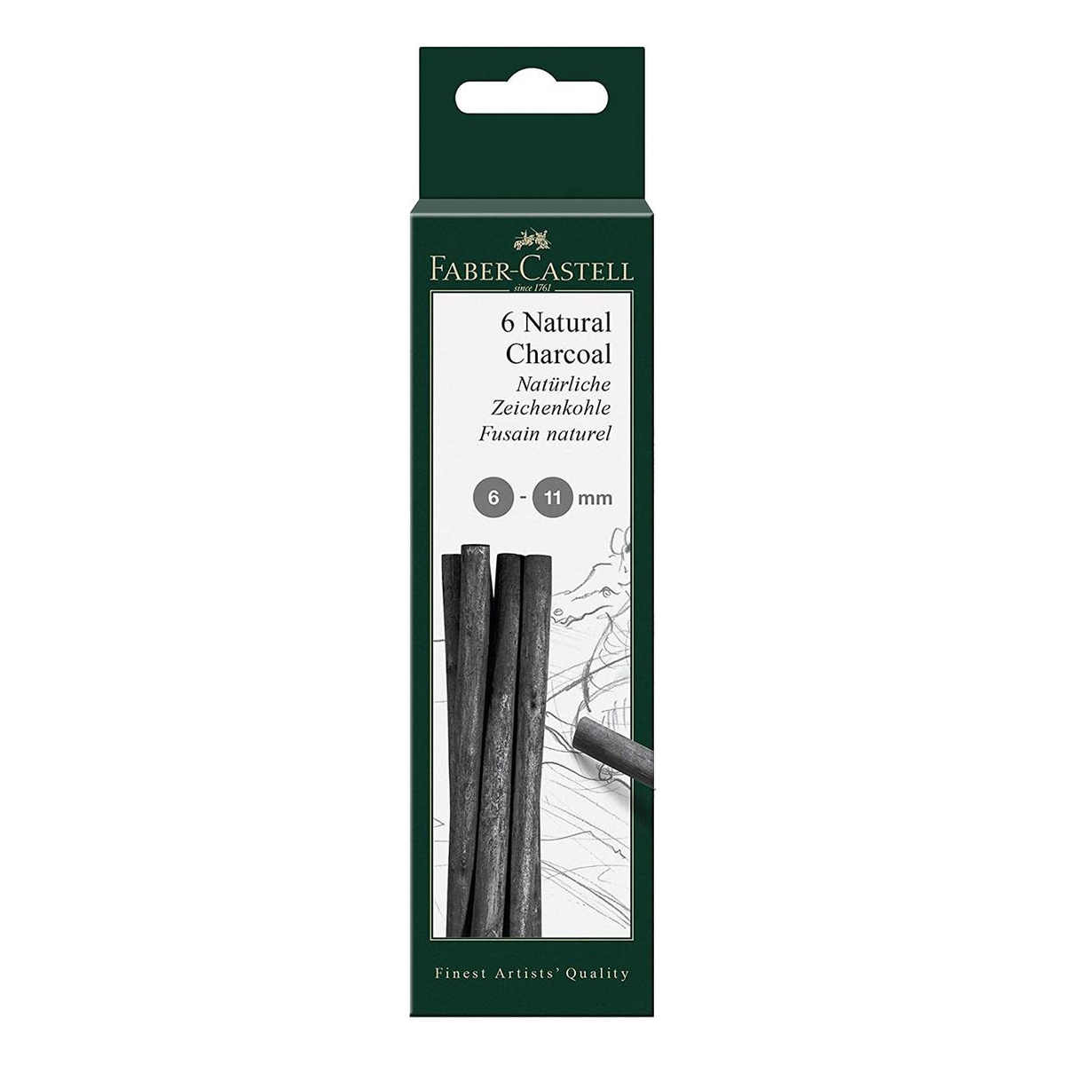 Faber-Castell Natural Charcoal Sticks 7-12mm 6 Pack | Hobbycraft