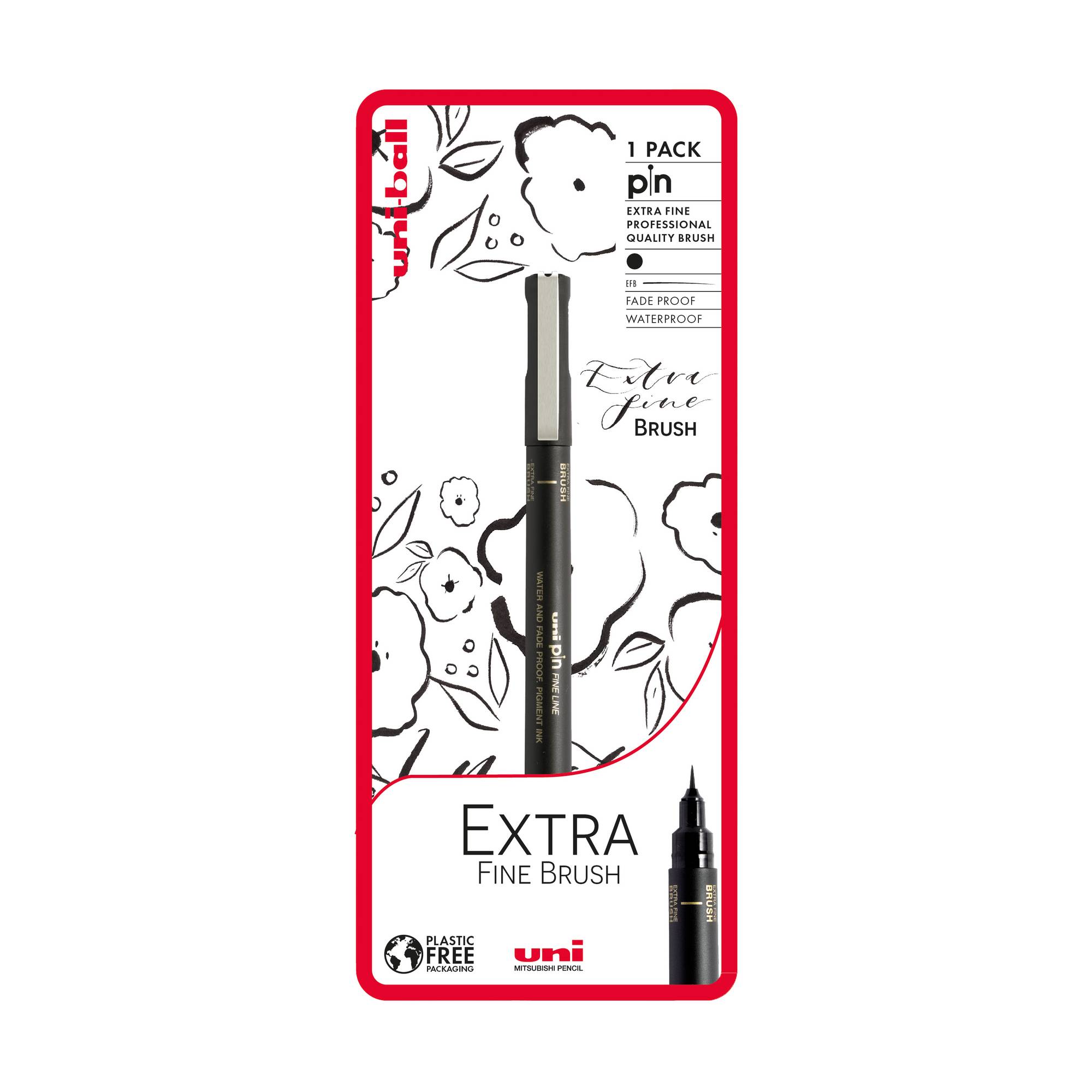 Uni-ball PIN Black Extra Fine Brush Pen | Hobbycraft