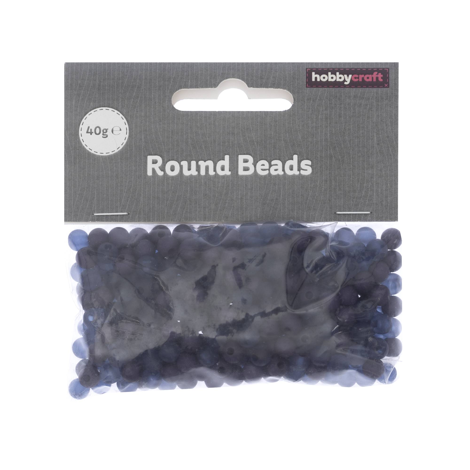 Blue Round Plastic Beads 6mm 40g | Hobbycraft