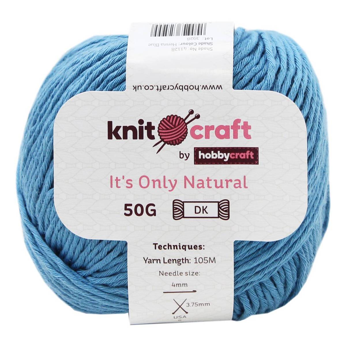 Knitcraft Blue It's Only Natural Light DK Yarn 50g | Hobbycraft