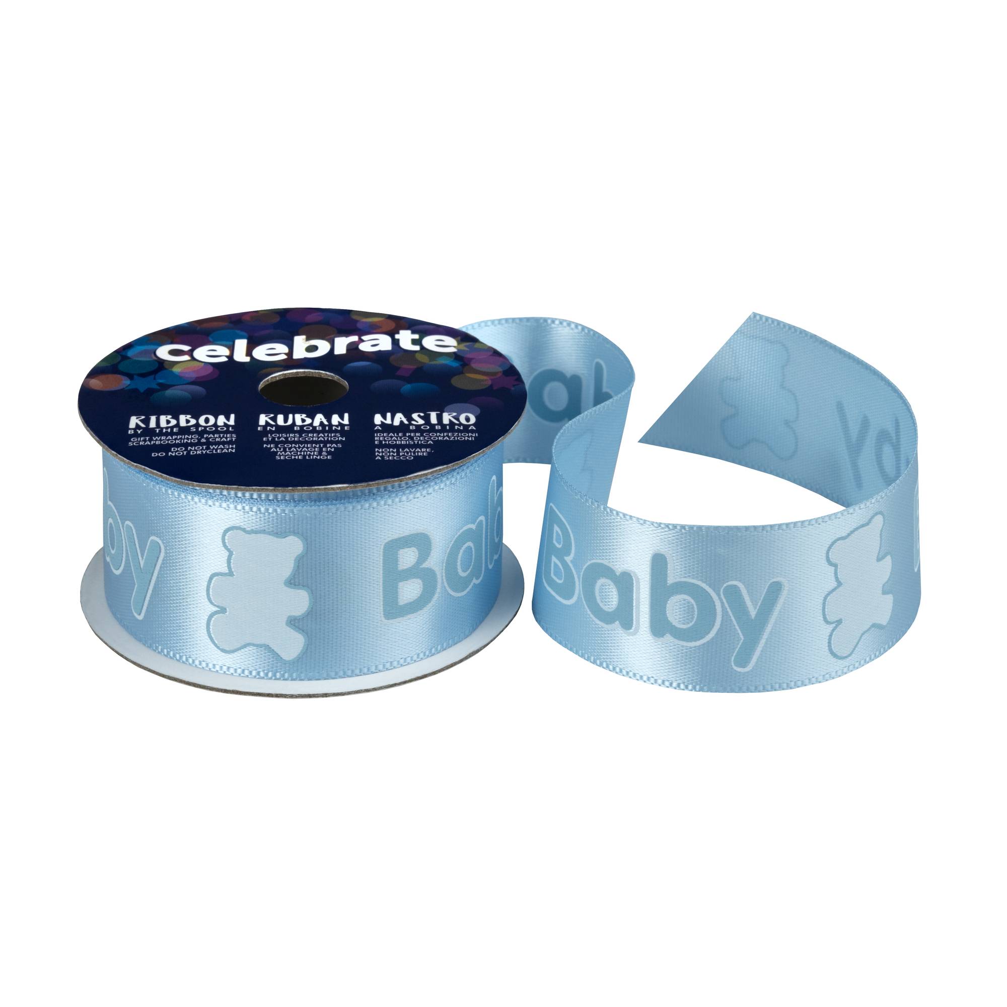 Baby Blue Baby Teddy Ribbon 25mm x 3m | Hobbycraft