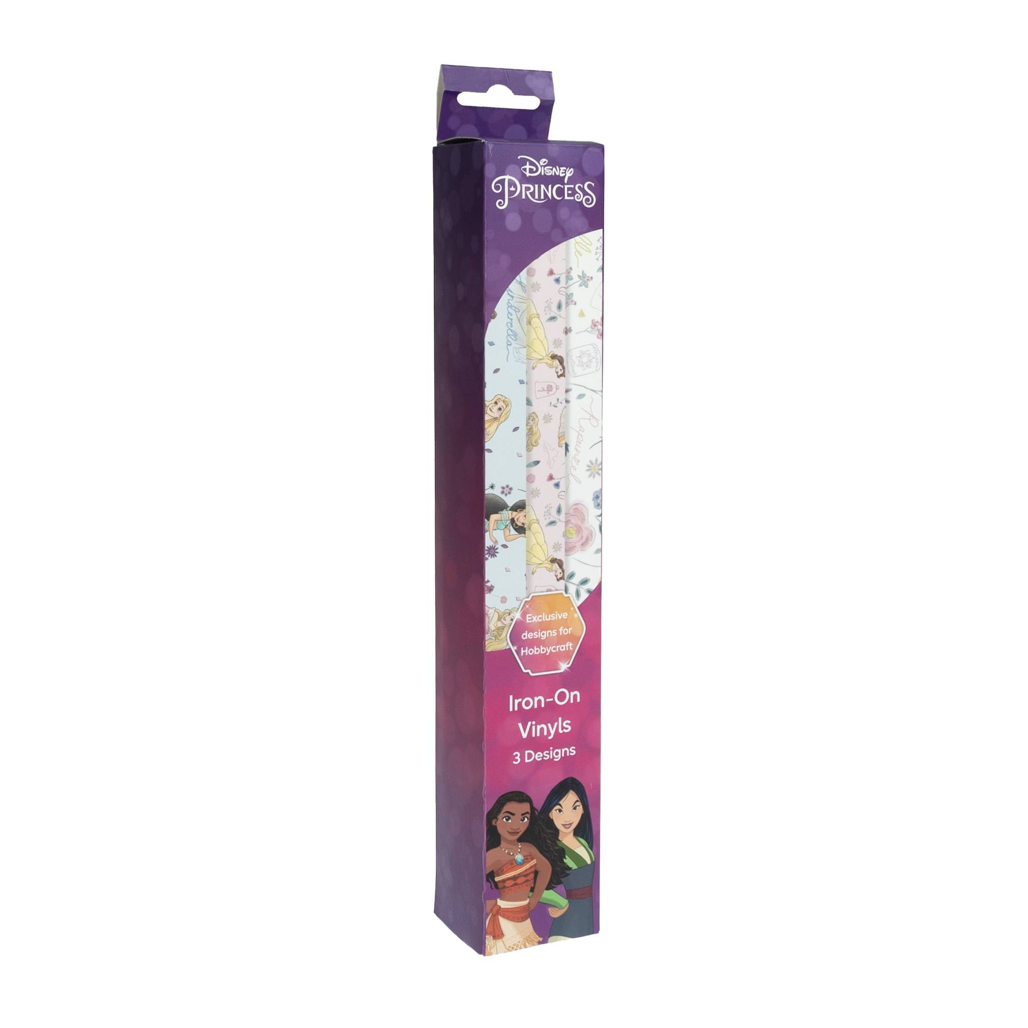 Disney Princess Floral Iron-On Vinyl 12 x 12 Inches 3 Pack | Hobbycraft